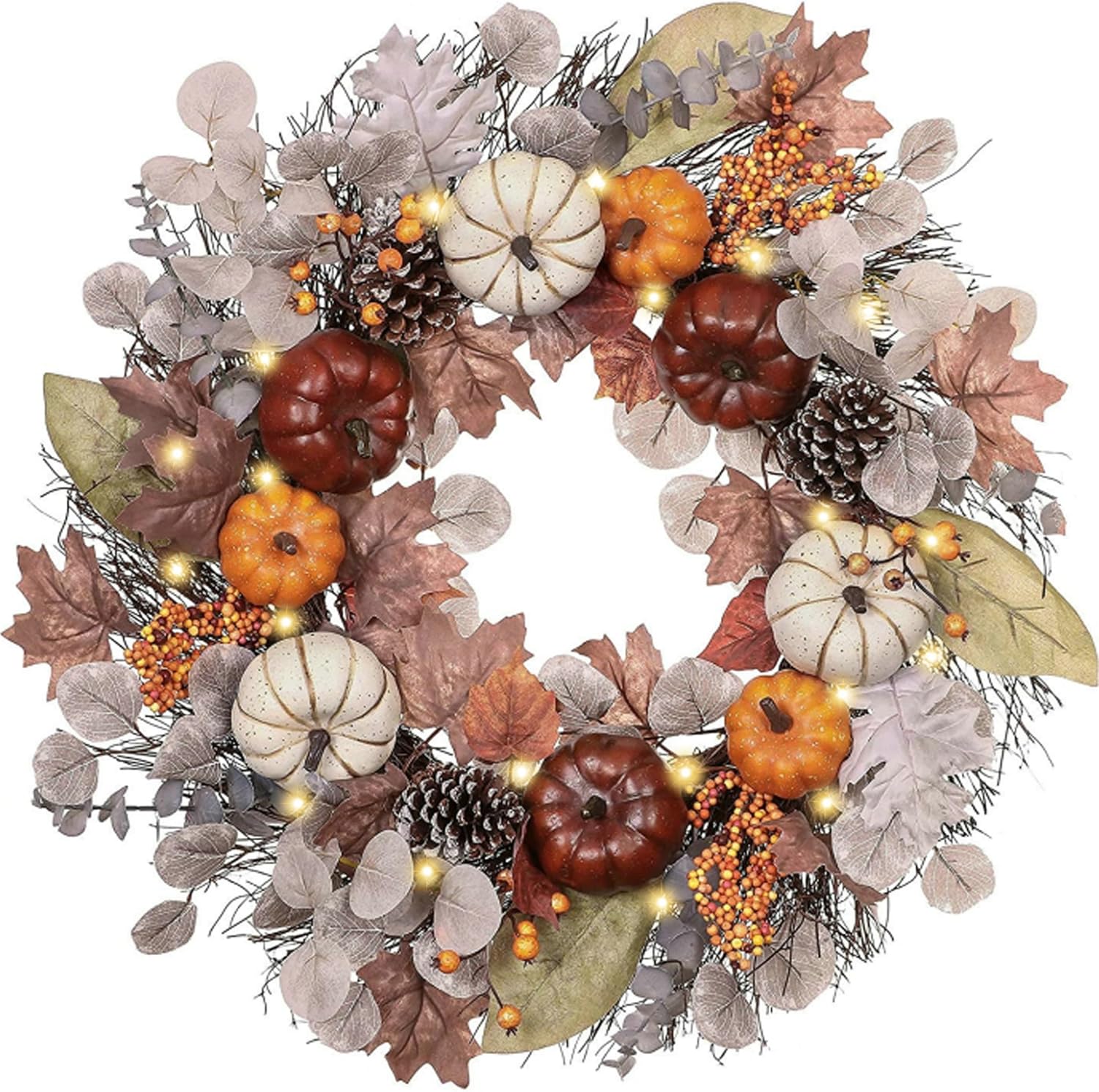 Amazon.com: Valery Madelyn Fall Wreaths for Front Door, 24 Inch ...