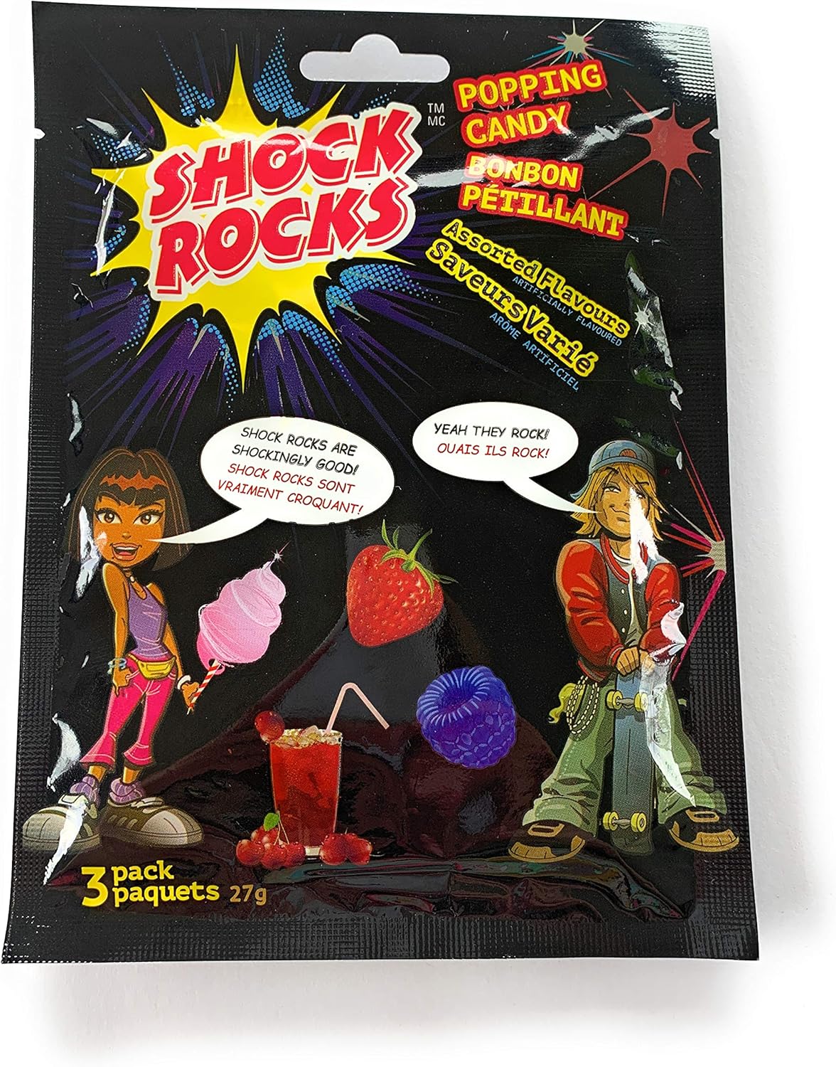 Shock Rocks Popping Candy Assorted Flavours 3 Pack 27g. (2 Pack ...