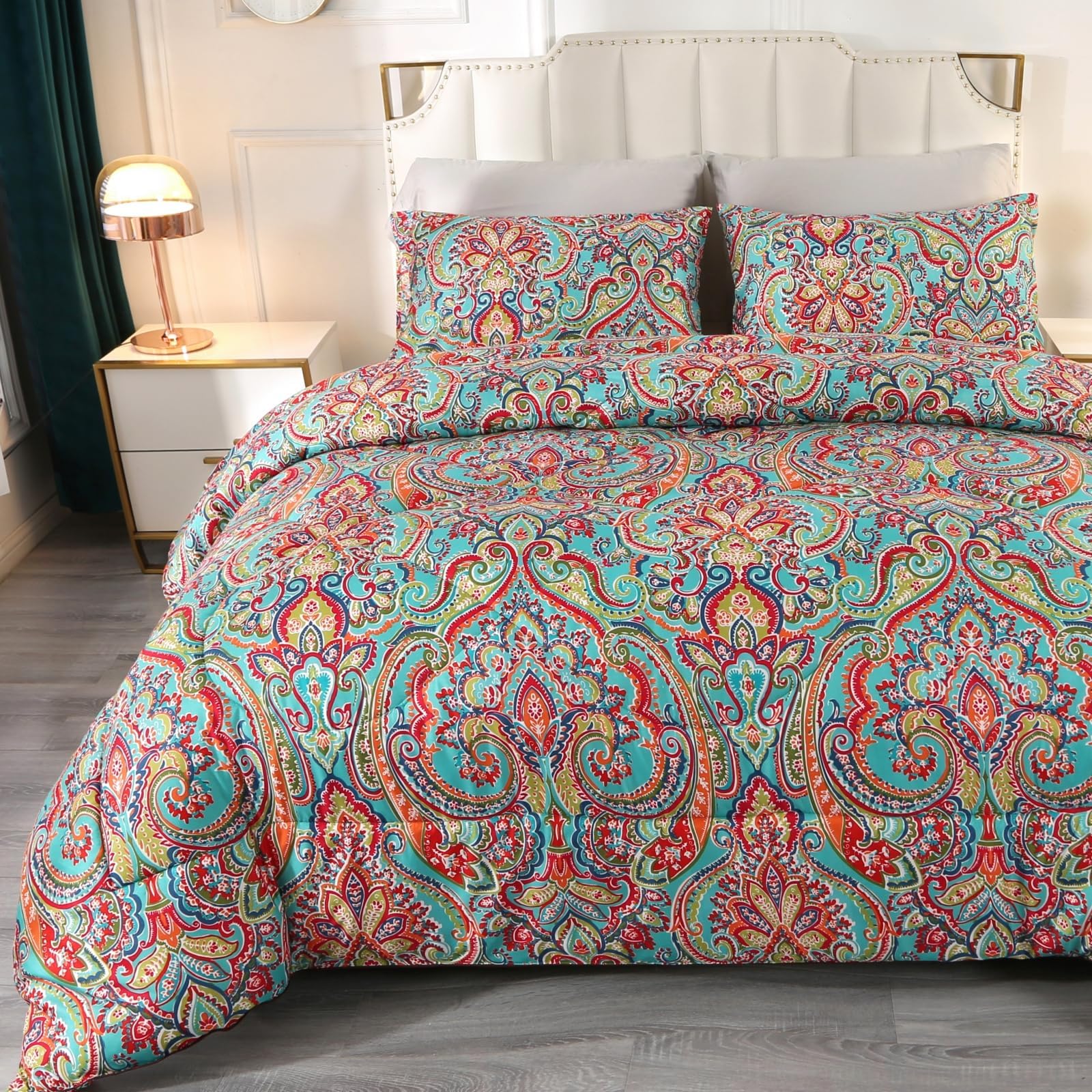 Amazon.com: TRP 3 Piece French Country Floral Comforter Set Queen Size ...