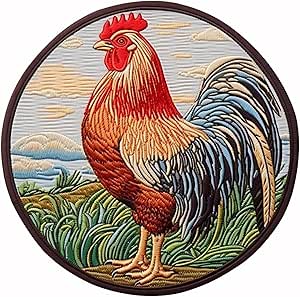 Amazon.com: Rooster Patch 3" Iron-on Embroidered Sublimated Applique ...