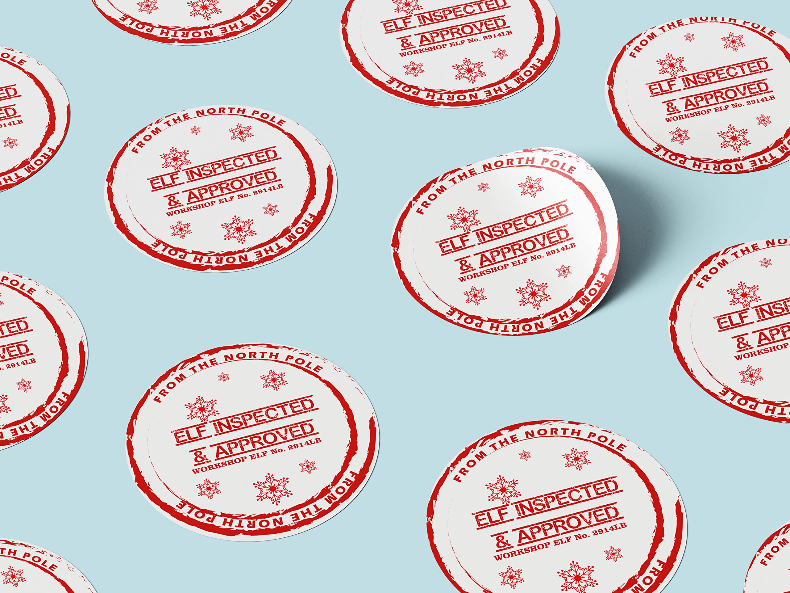 30 x Medium ELF Inspected & Approved Christmas Stickers Gift Present ...