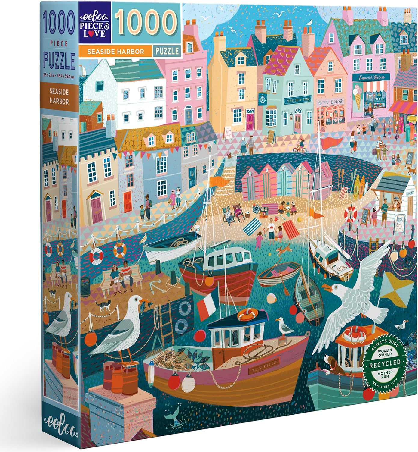 Amazon.com: eeBoo 1000 Piece Puzzle - Seaside Harbor Jigsaw Puzzle for ...