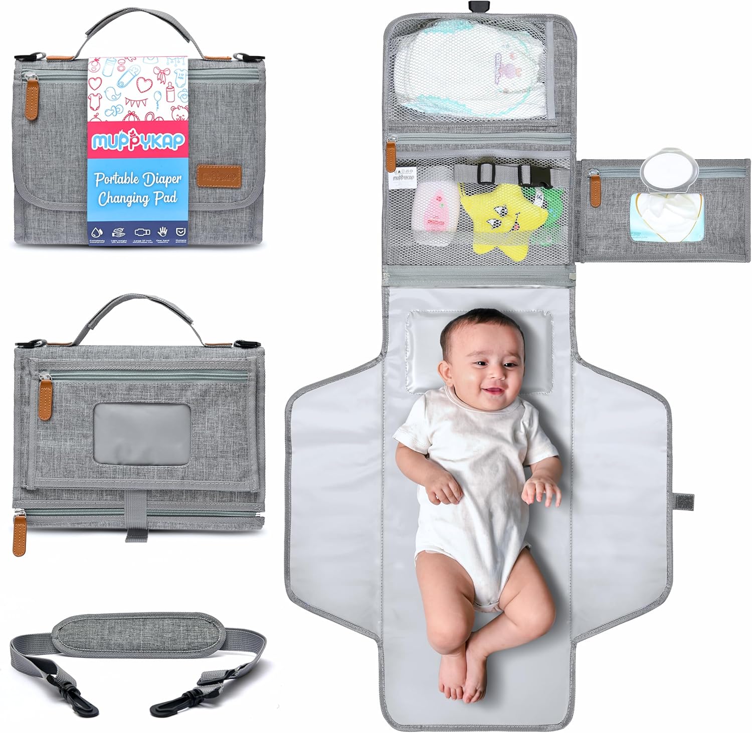 Portable Change Pad with Shoulder Strap - Must Have Baby Essentials ...