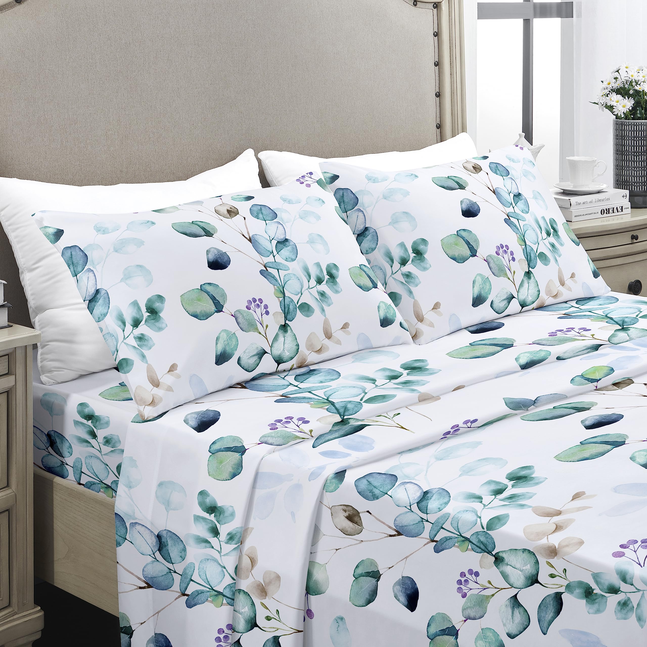 Amazon.com: YIYEA Queen Sheet Set, Luxury 1800TC Hotel Quality Double ...