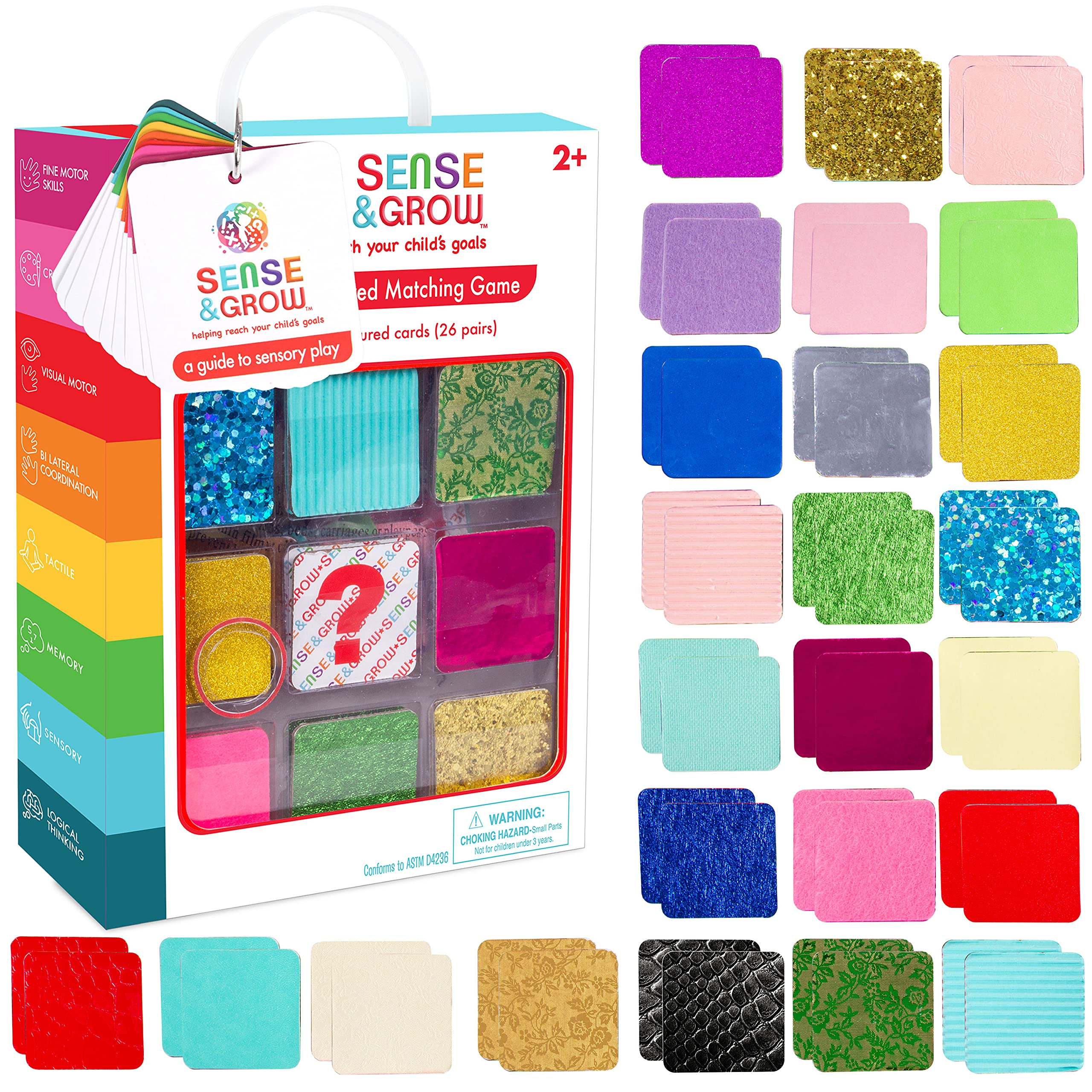 Buy Sense & Grow Sensory Matching Game - Kids Memory Game with 26 Pairs ...