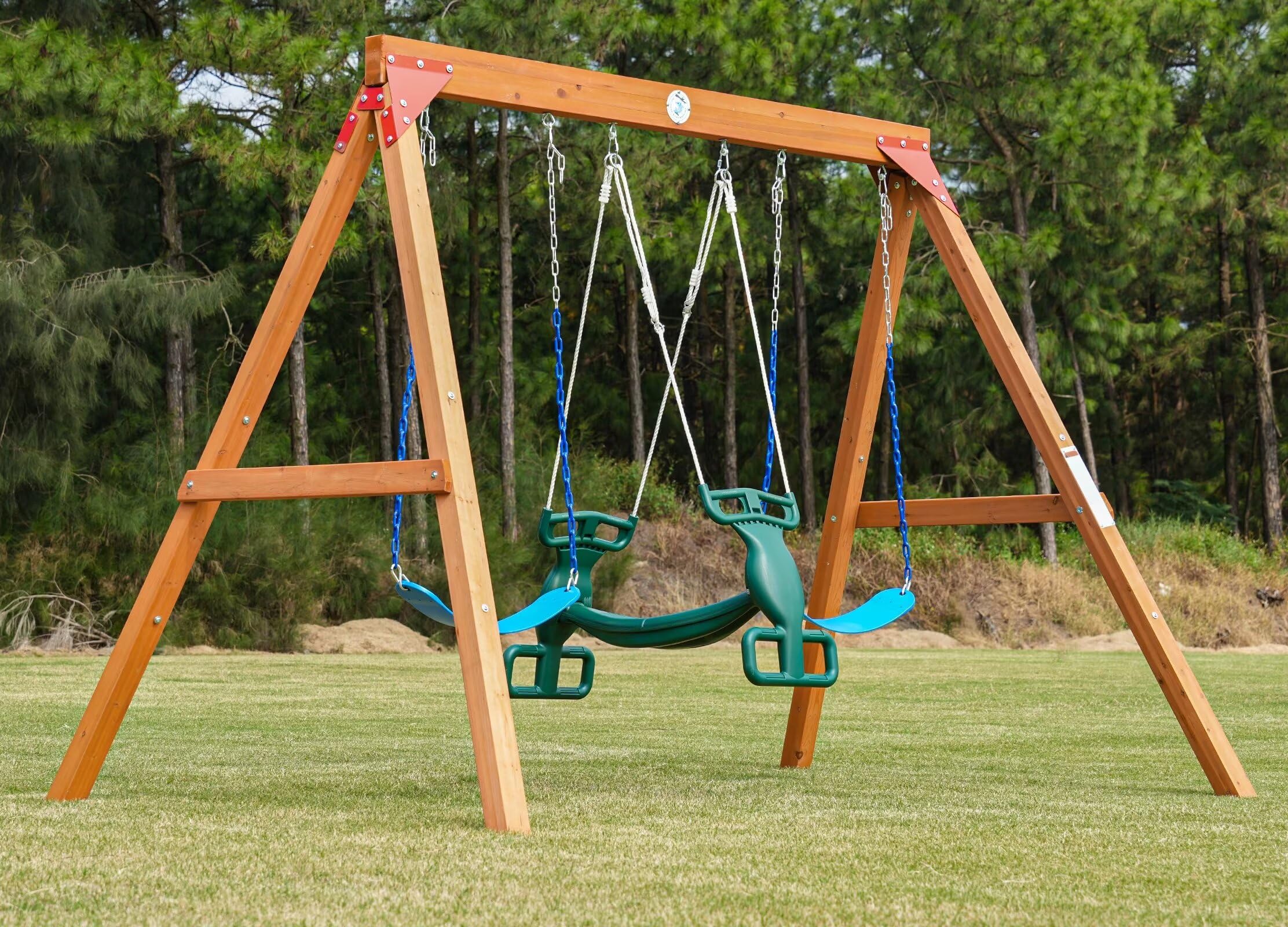 Columpio Planeador Doble De Madera Defina La Comodidad Con Conjuntos