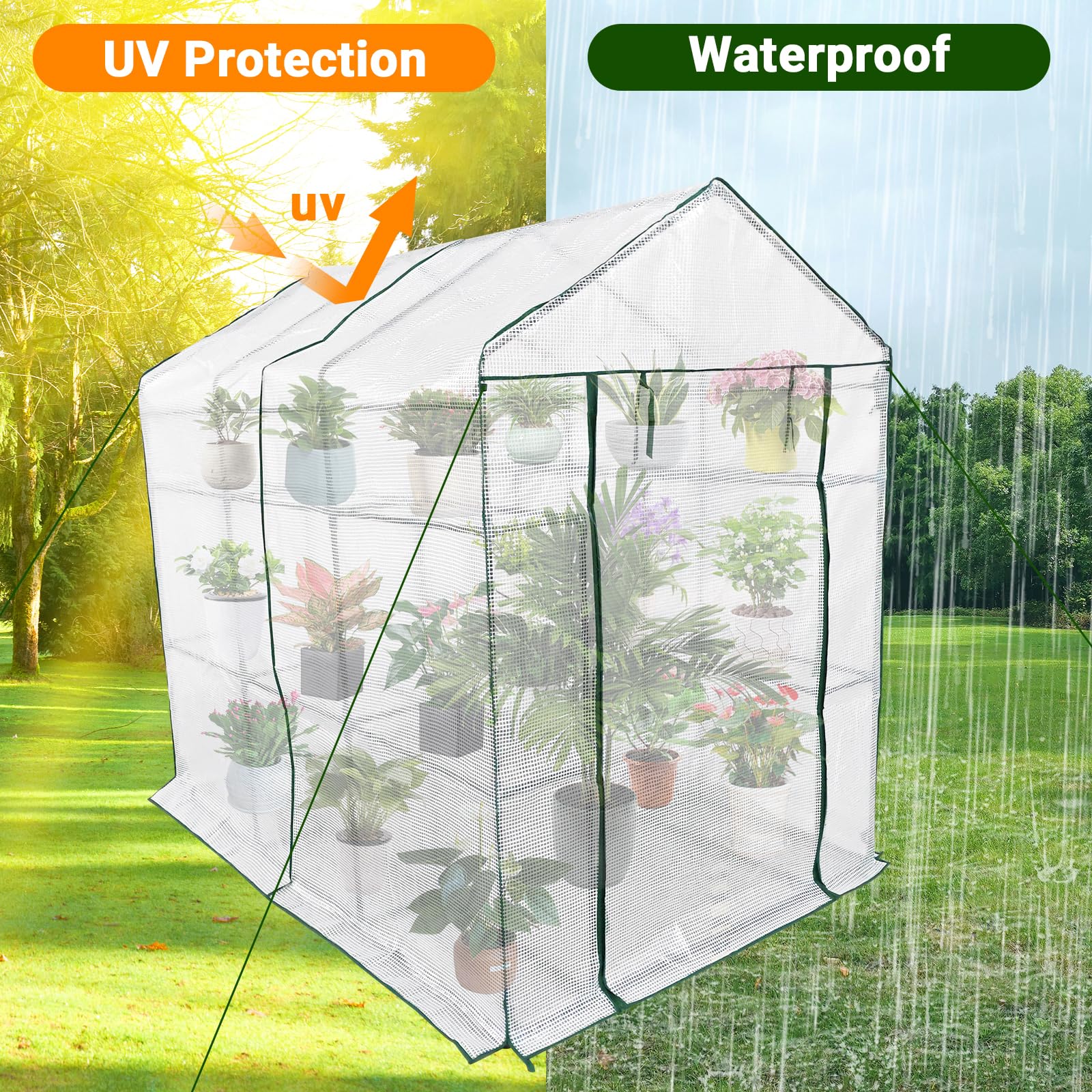 Portable Walk-in Greenhouse For Outdoors - 57"x85"x76" With 9 Shelves ...
