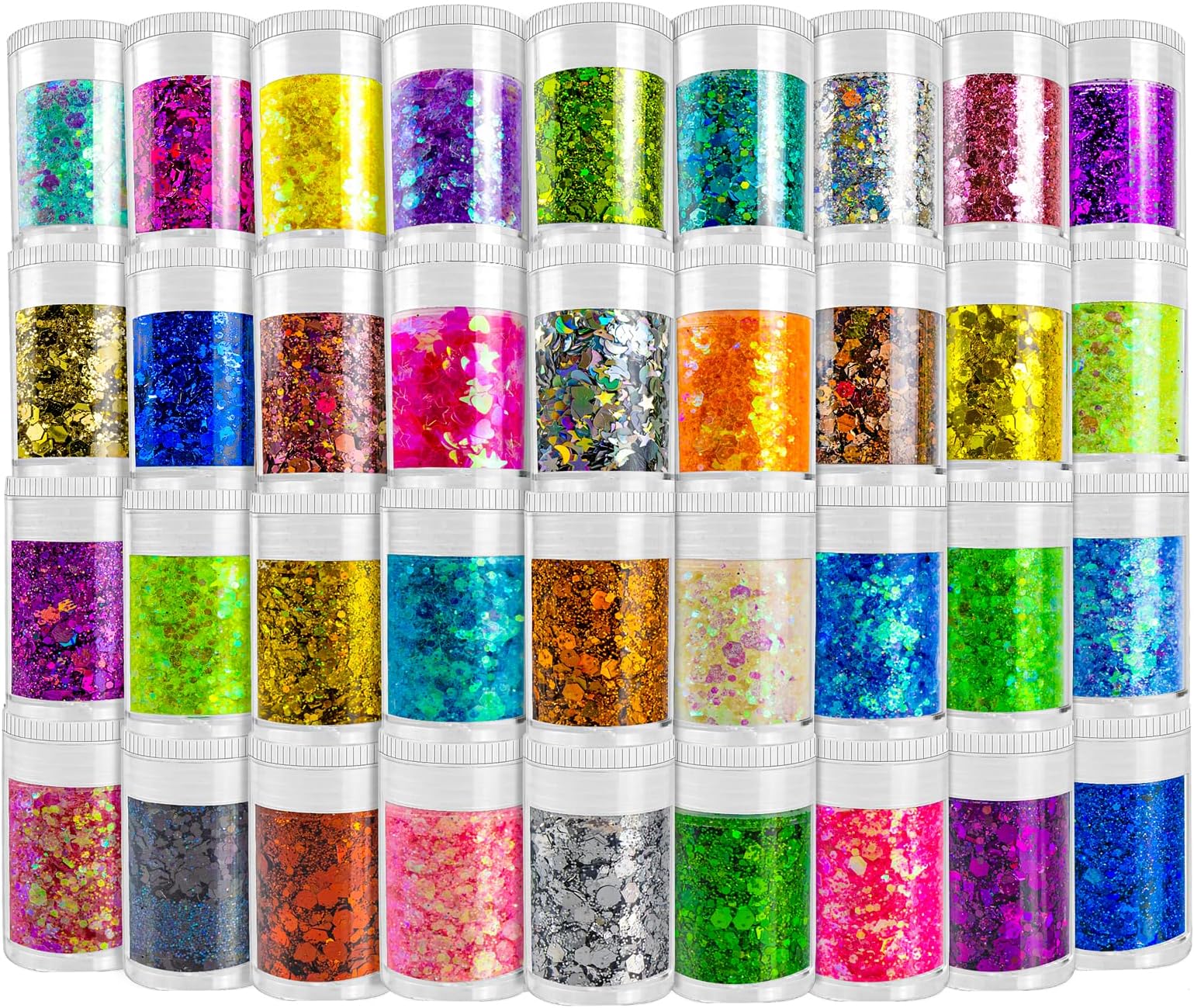 Amazon.com: Chunky Fine Mixed Glitter,Set of 45 Colors,Holographic ...