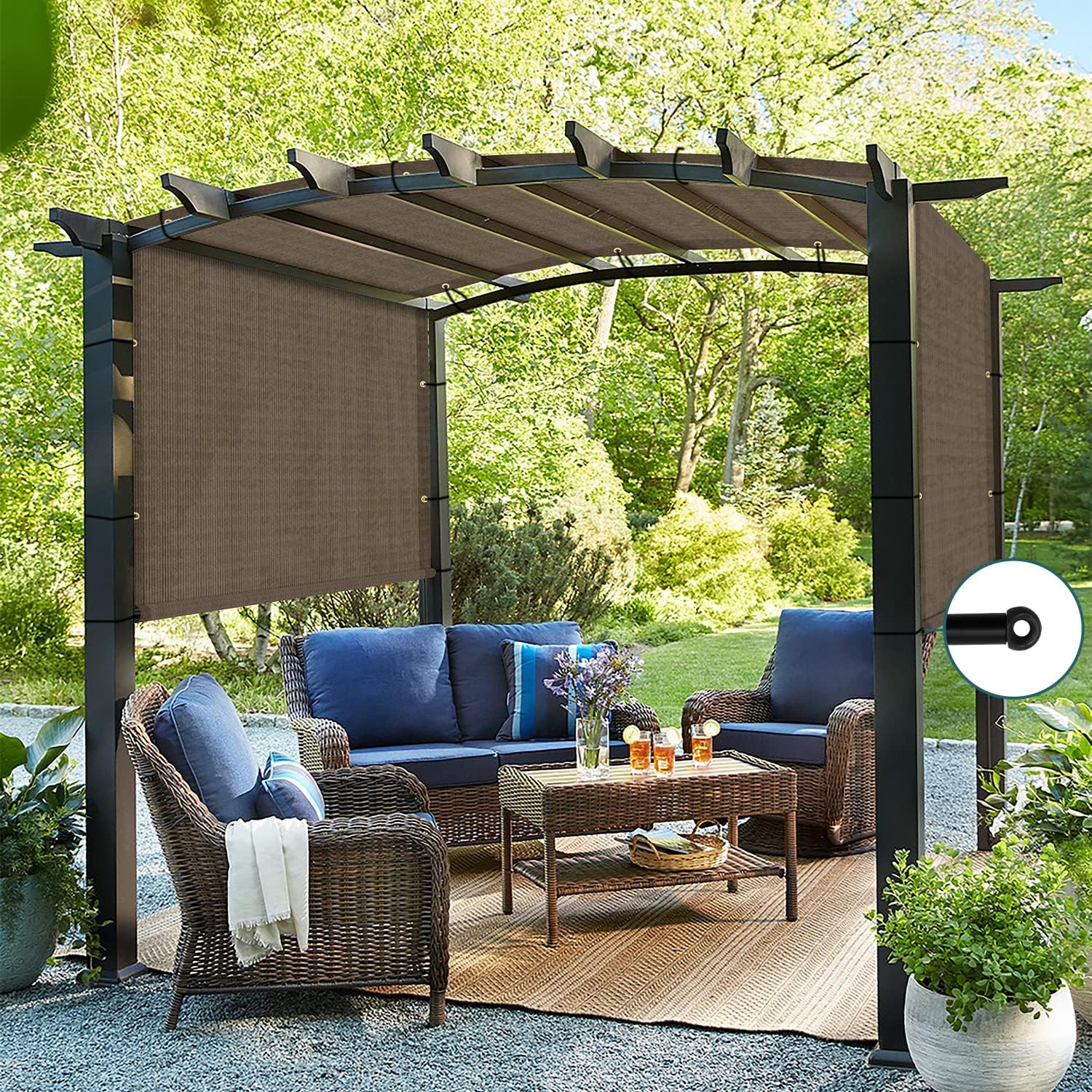 Amazon.com : Shade&Beyond 9'x16' Pergola Shade Cover with Weighted Rods & Grommets, 90% UV Block ...