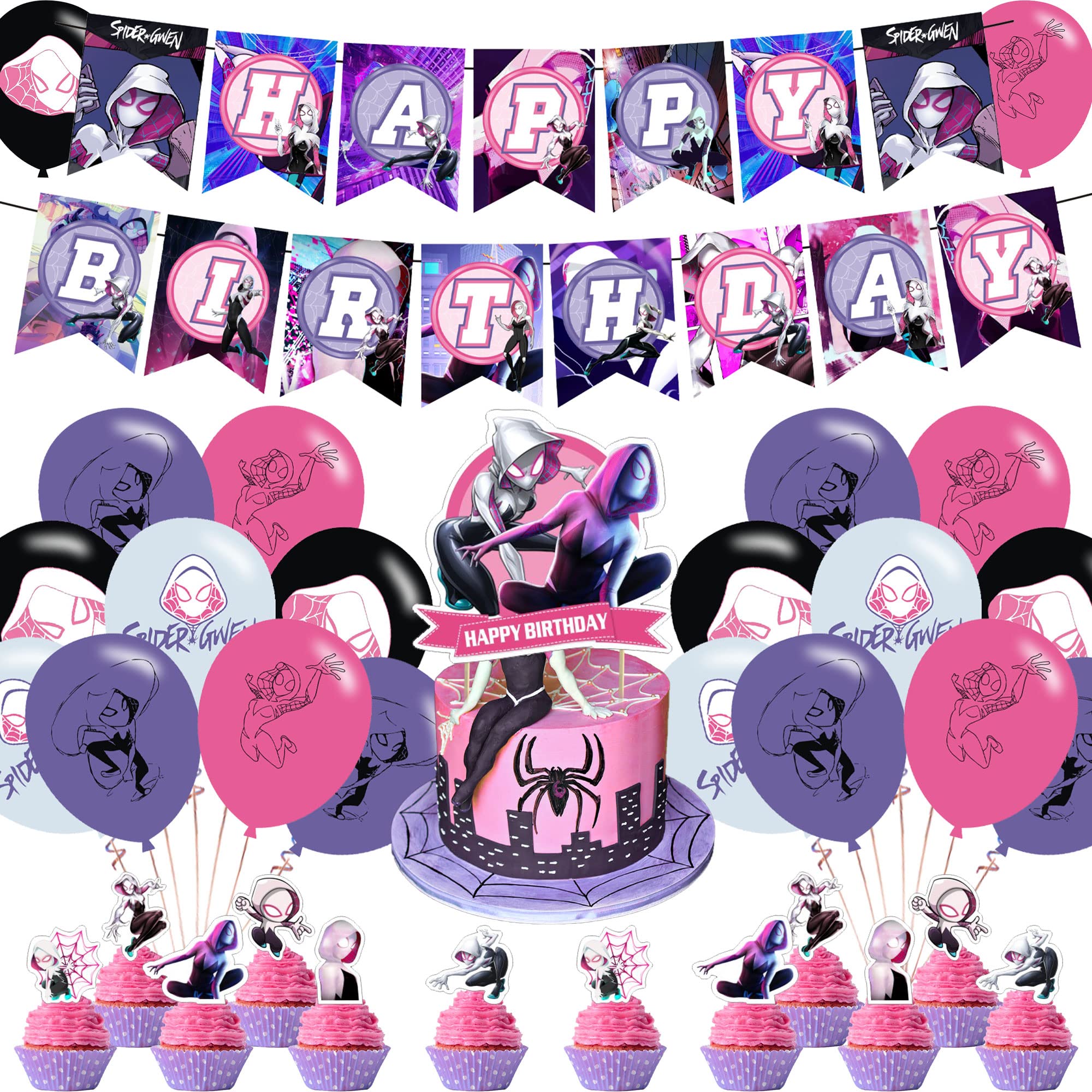 Buy Spider Girl Birthday Party Decorations ,Spider Girl Party Supplies ...