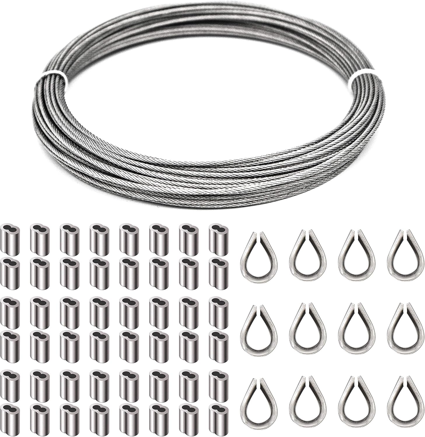 Lesnala Stainless Steel Cable Railing Kits Includes Wire Rope 1/16 inch ...