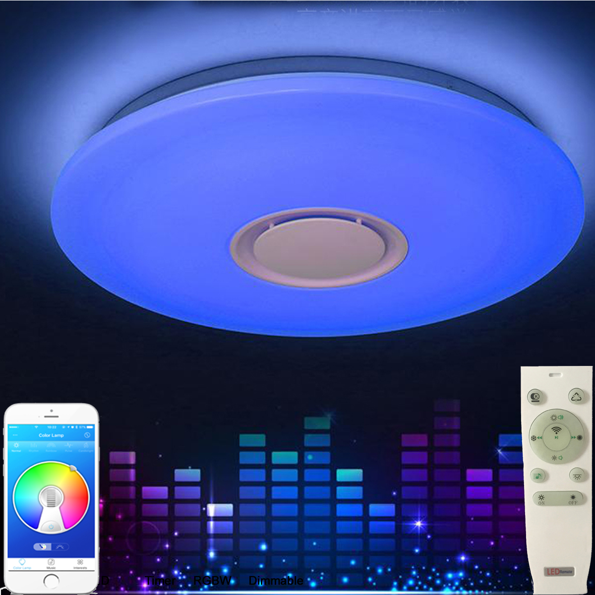 Watch Music Ceiling Light with Bluetooth Speaker Smart APP on Amazon Live