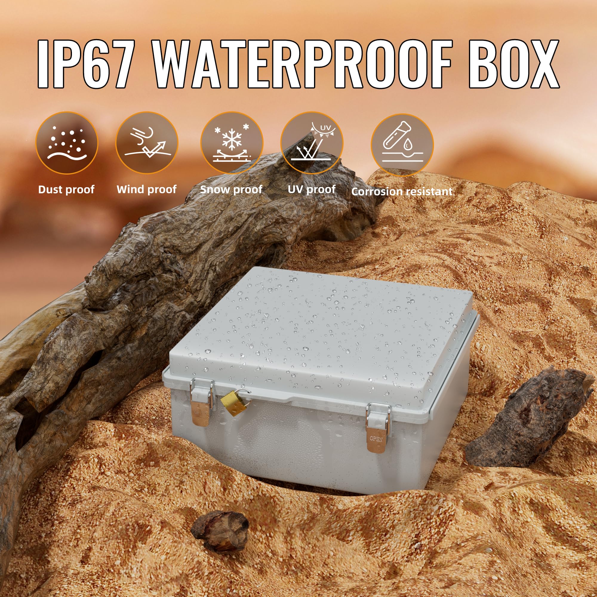 Snapklik.com : Outdoor Waterproof Electrical Box 13x13x5 Weatherproof ...