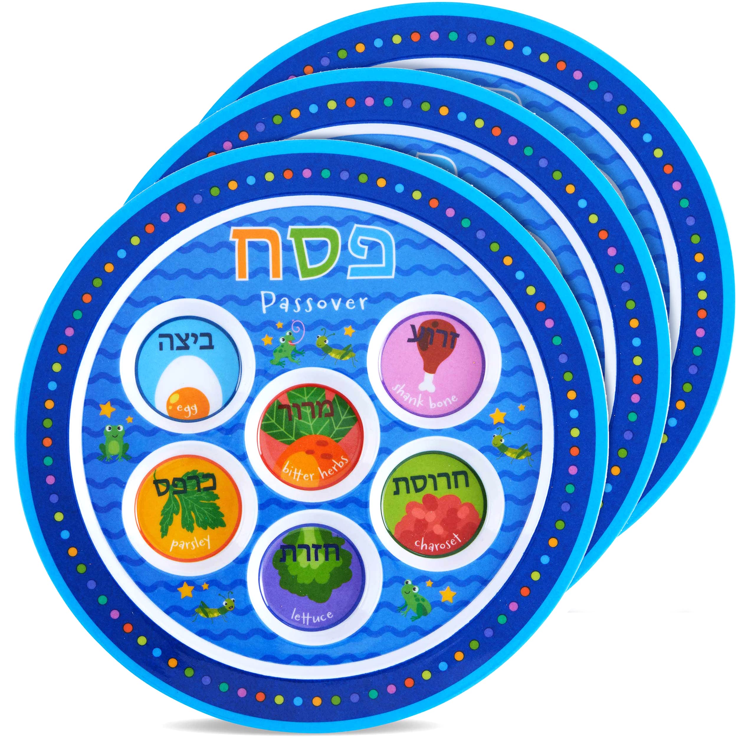 Snapklik.com : Exciting Childrens Passover Seder Plate 9 Melamine BPA ...