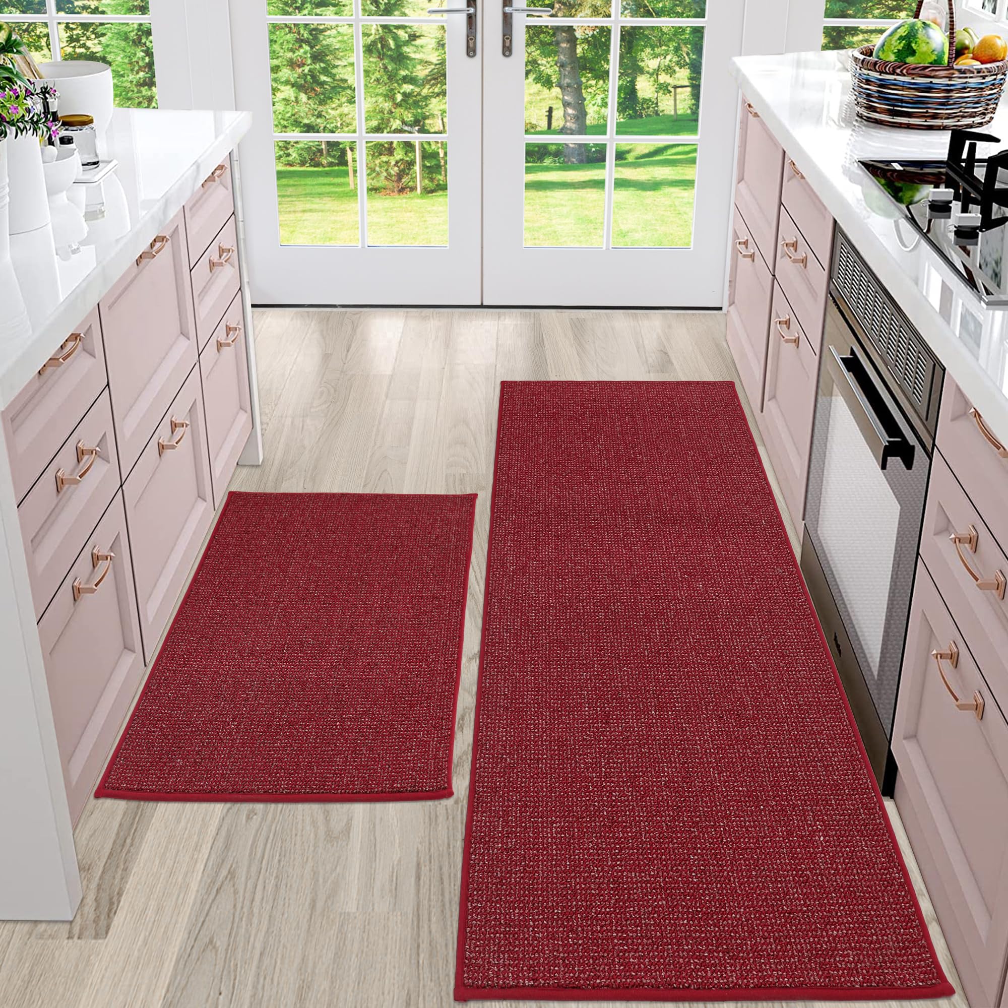 Amazon.com: BEQHAUSE Kitchen Rugs and Mats 2PCS, Non-Slip Kitchen Mats ...