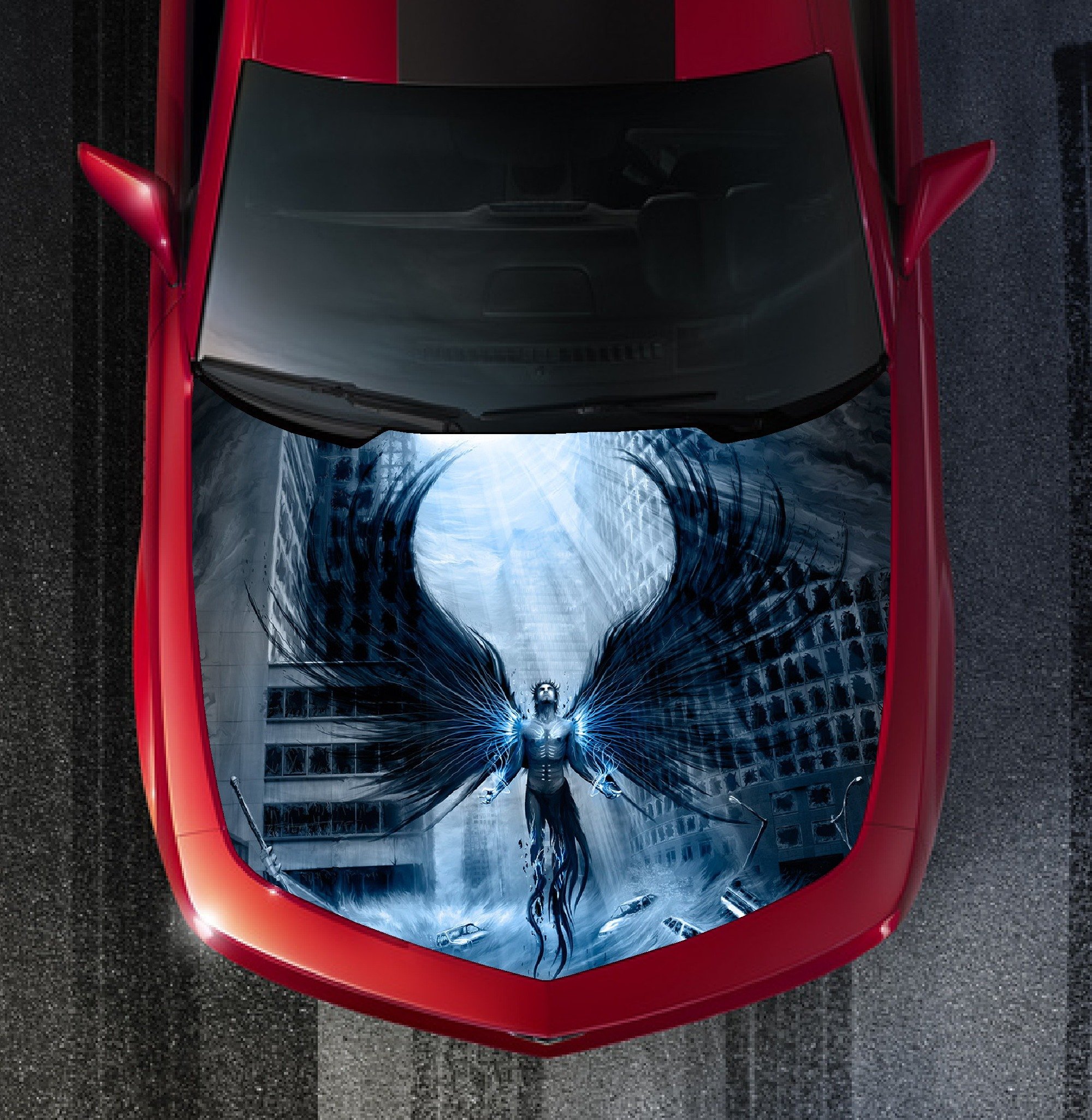 Amazon.com: H30 Angel - Hood WRAP - Wraps Decal Sticker Tint Vinyl ...