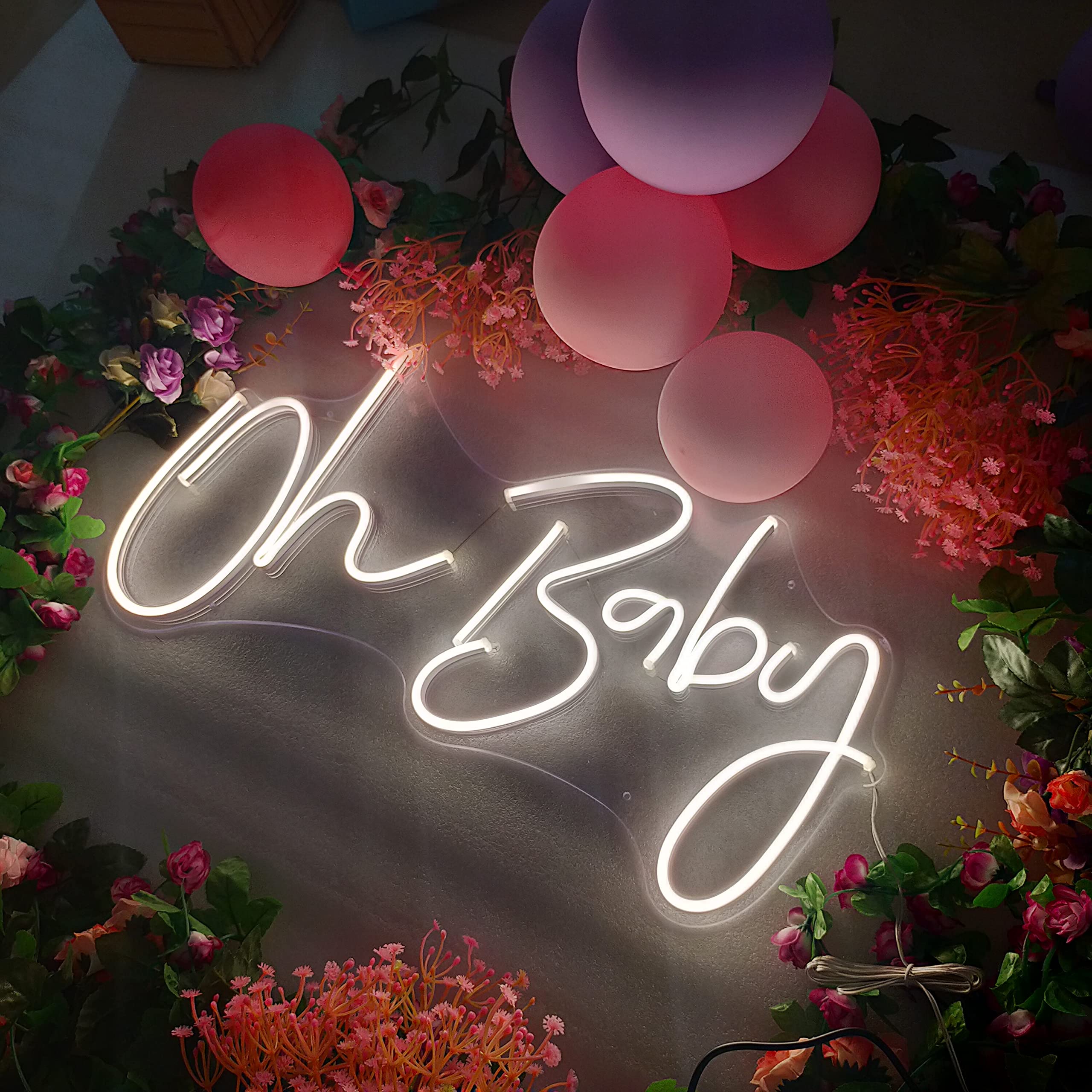 Amazon.com : Oh Baby Neon Sign for Wall Decor, USB Powered Oh Baby Led ...