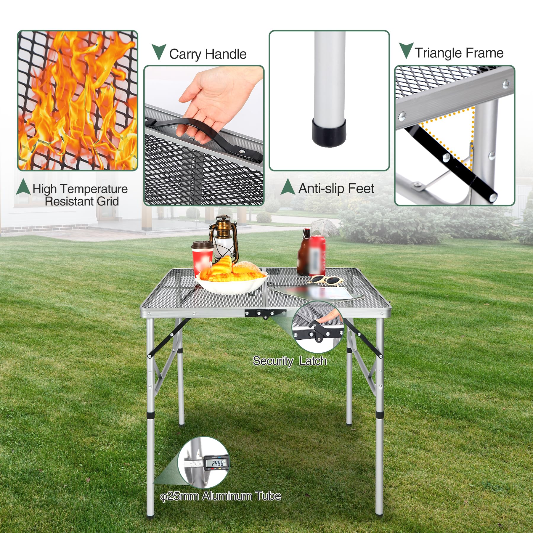 Snapklik.com : REDCAMP Folding Portable Grill Table For Outside ...