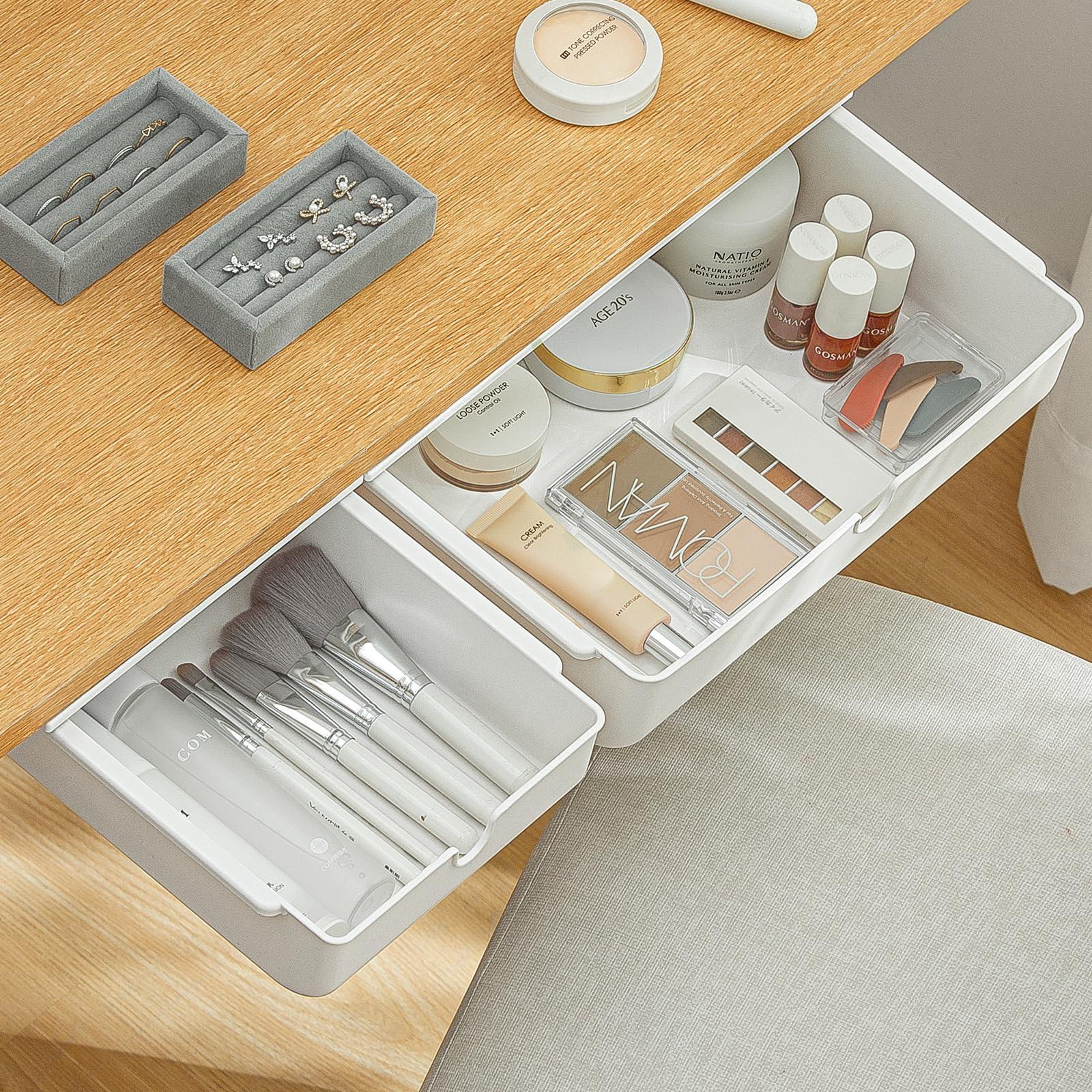 Amazon.com: PAVSTINE Under Desk Drawer, 2 Pack Attachable Under Desk ...