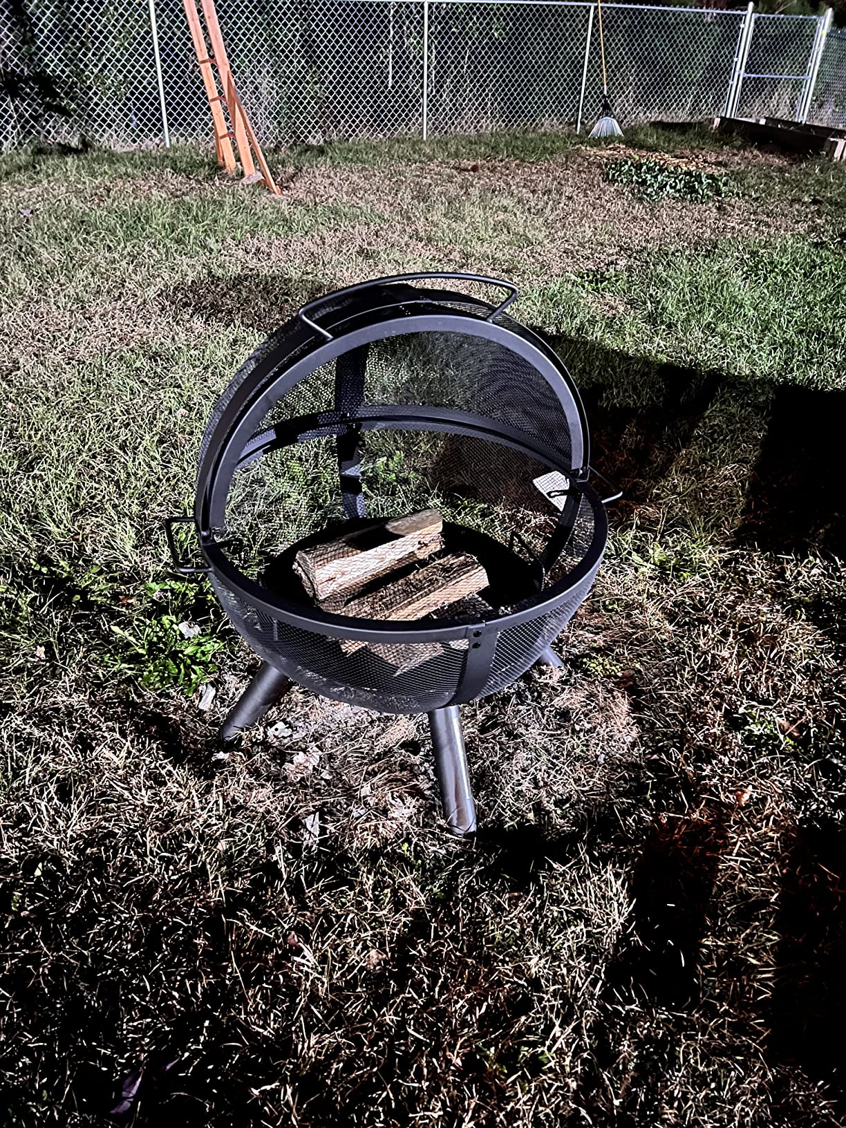 $23/mo - Finance Ikuby Ball of Fire Pit 35" Outdoor fire Ball with BBQ ...