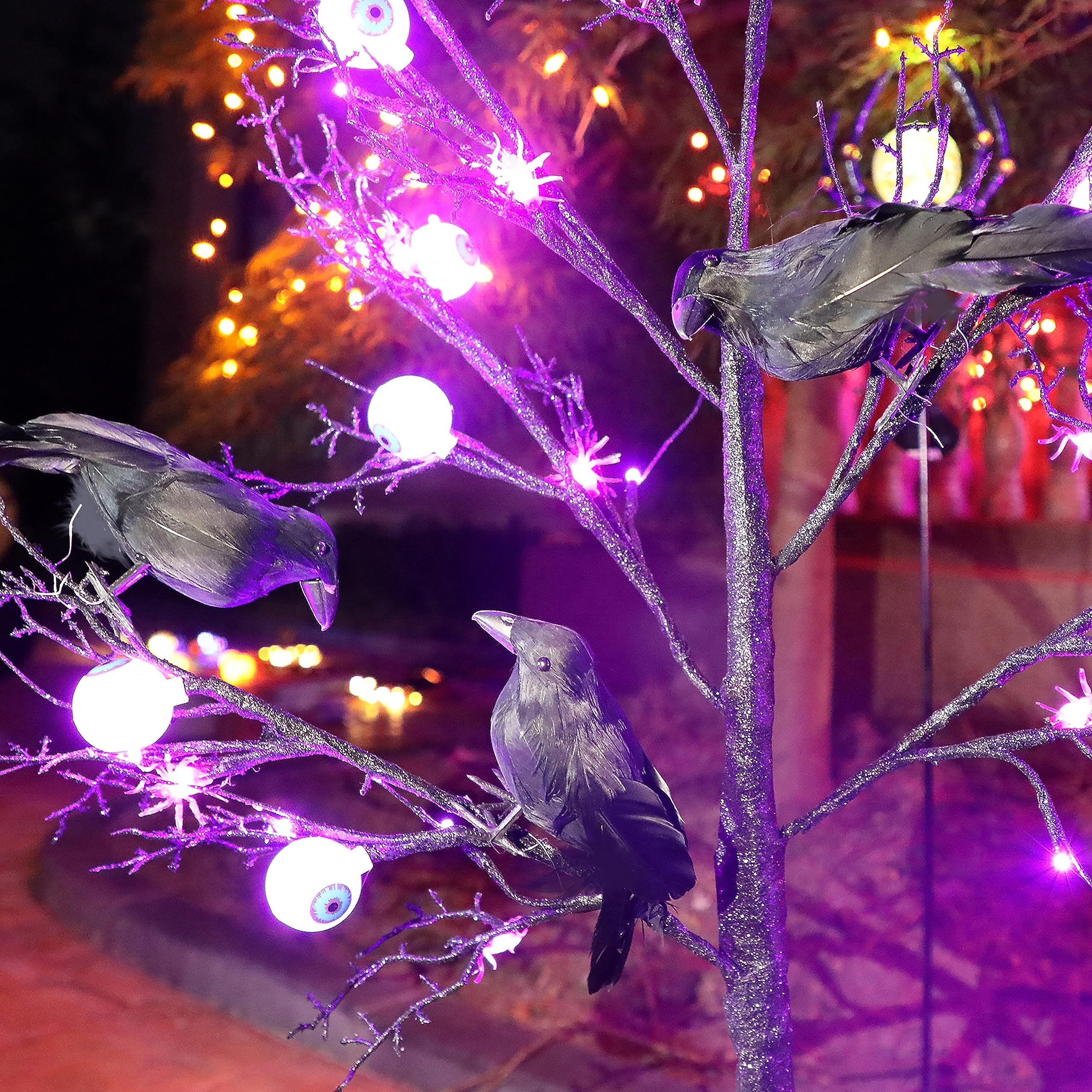 Snapklik.com : ATDAWN Halloween Birds, Black Feathered Crows, Realistic ...