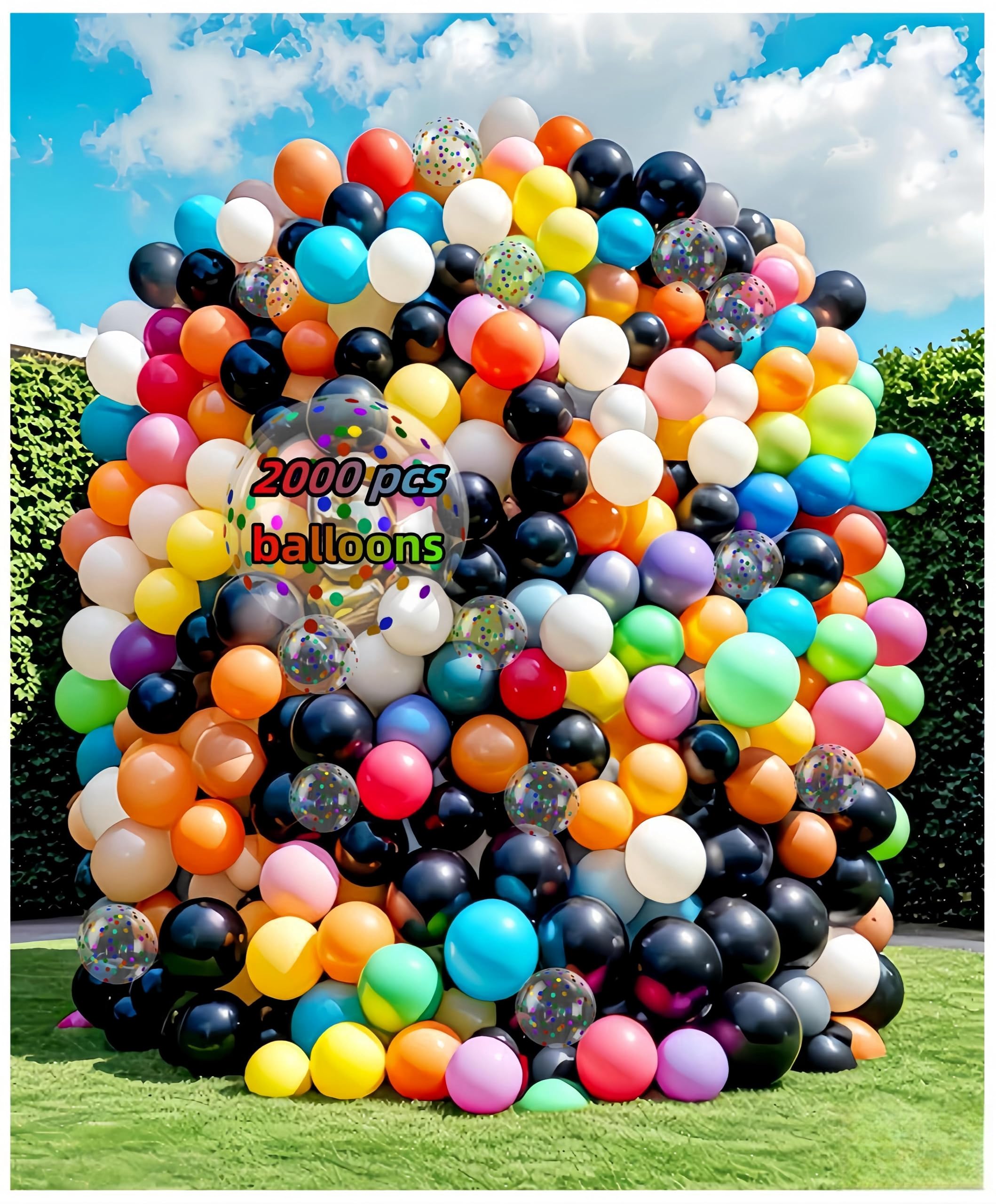 Amazon.com: 2000 Pcs Balloons Bulk 12 inch Latex Balloons - 20 Colors ...