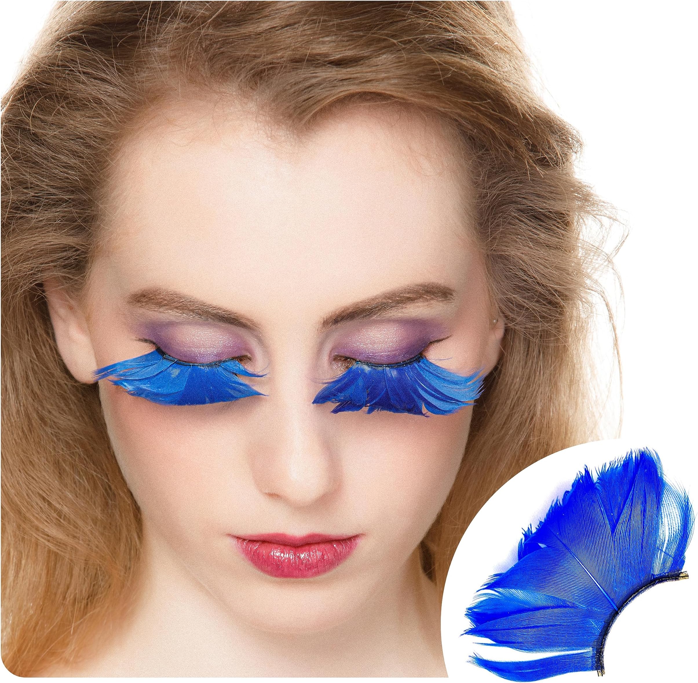 Amazon.com : Dorisue Halloween Blue Eyelashes Long and Thick ...