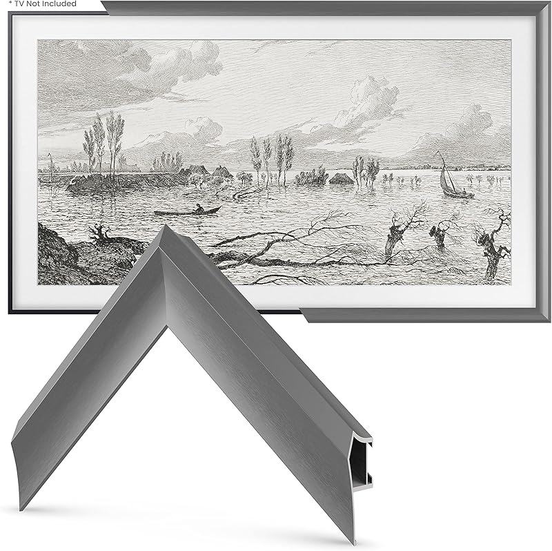 Frame My TV Deco TV Frames Alloy Prismatic - Graphite Bezel Compatible ...