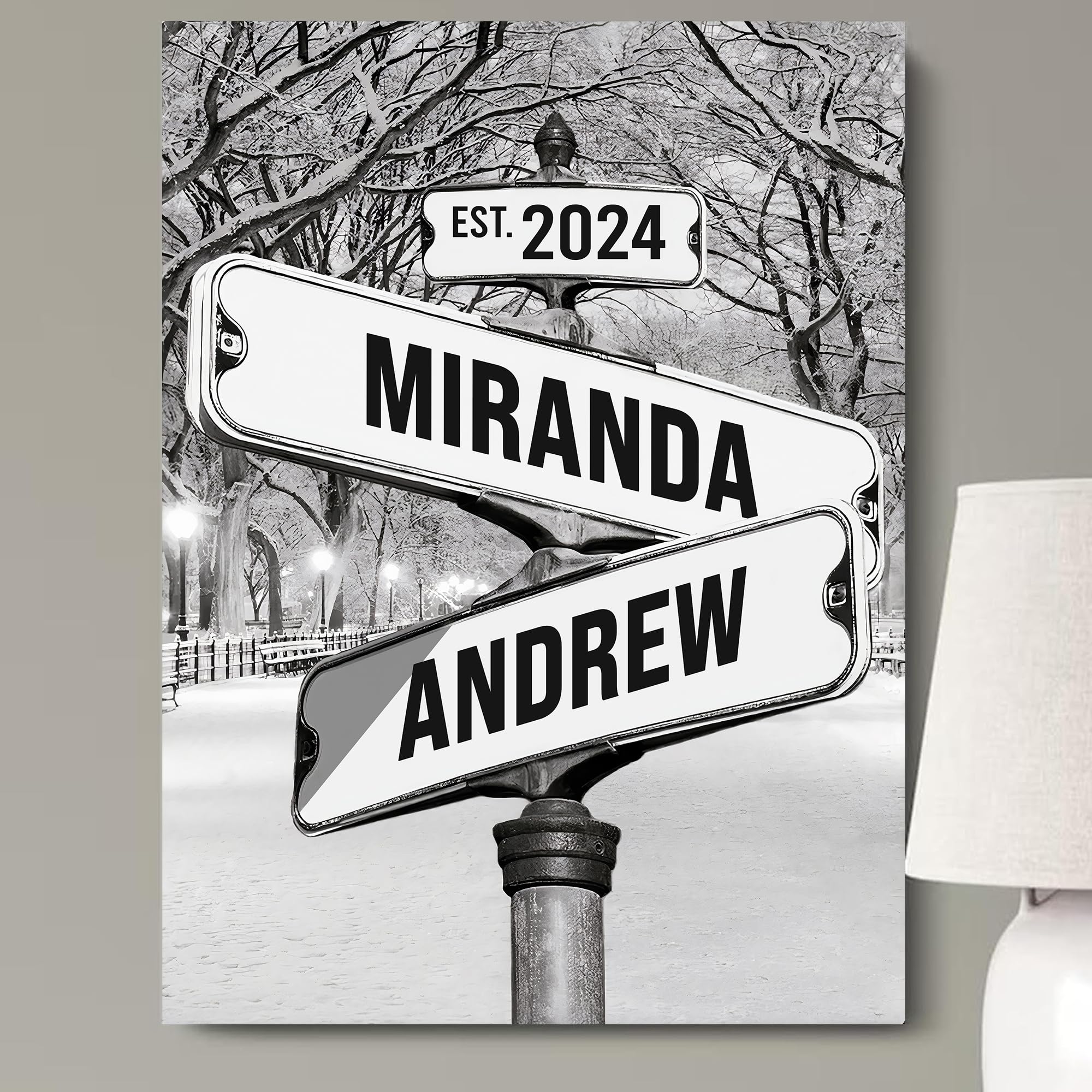 Amazon.com: Personalized Canvas Vintage Street Sign For Couples ...