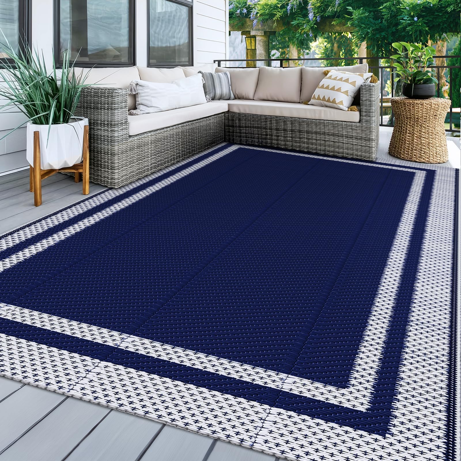 Amazon.com: FH Home Outdoor Rug - Waterproof, Fade Resistant ...