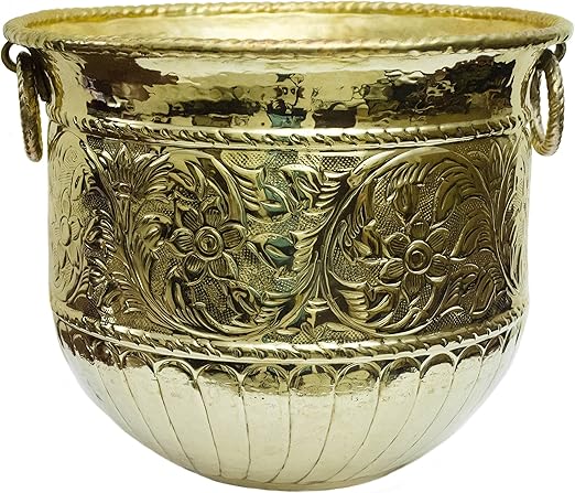 Amazon.com : Tangerine Handcrafted Brass Planter Pot/Bass Planter/Brass ...