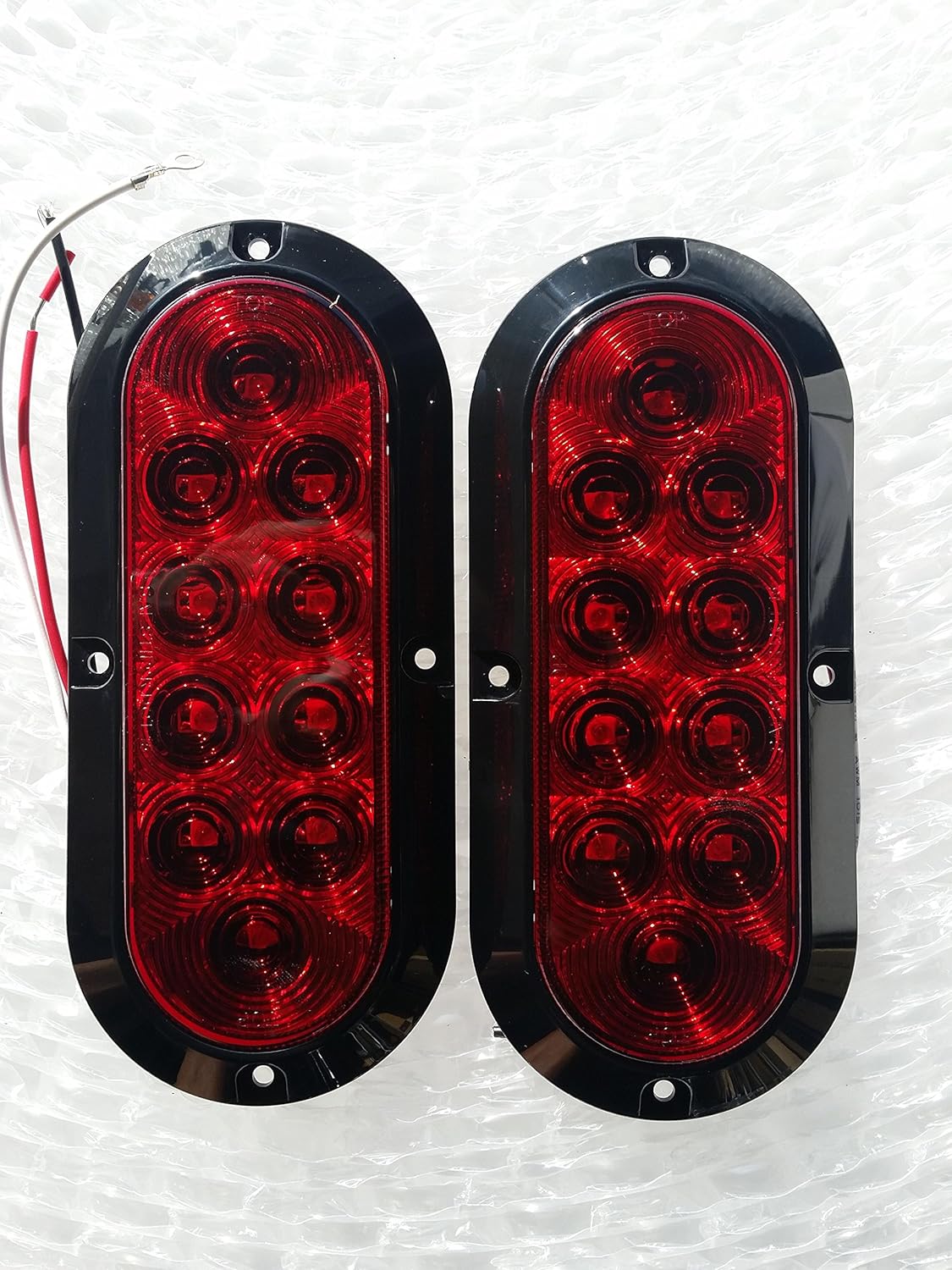 Amazon.com: GCD (2) 6" RED Oval Surface Mount LED Tail Lights NO ...