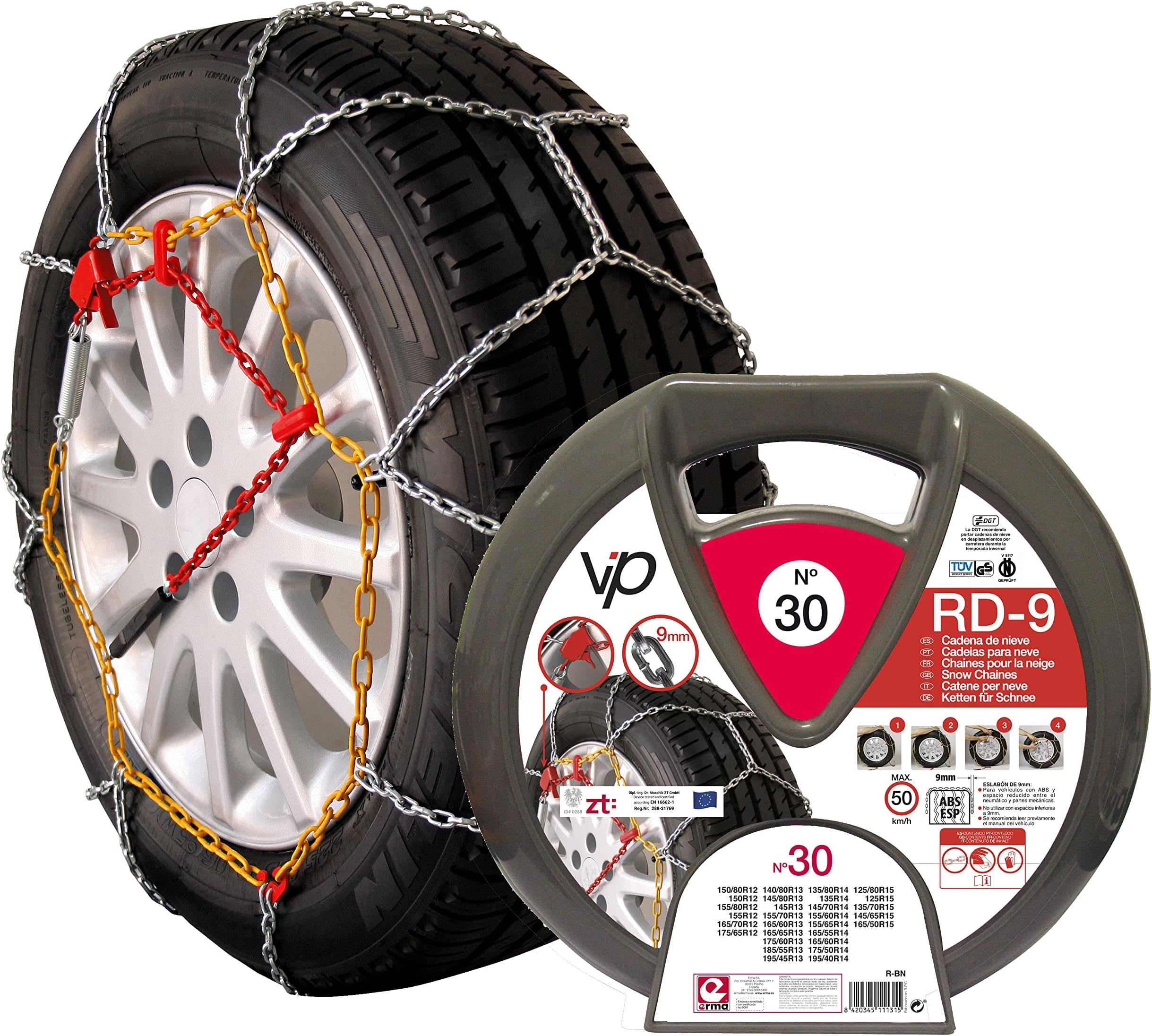 Amazon.fr : RD9 - Chaînes à Neige métalliques mm, Taille n°90, Lot de 2 ...