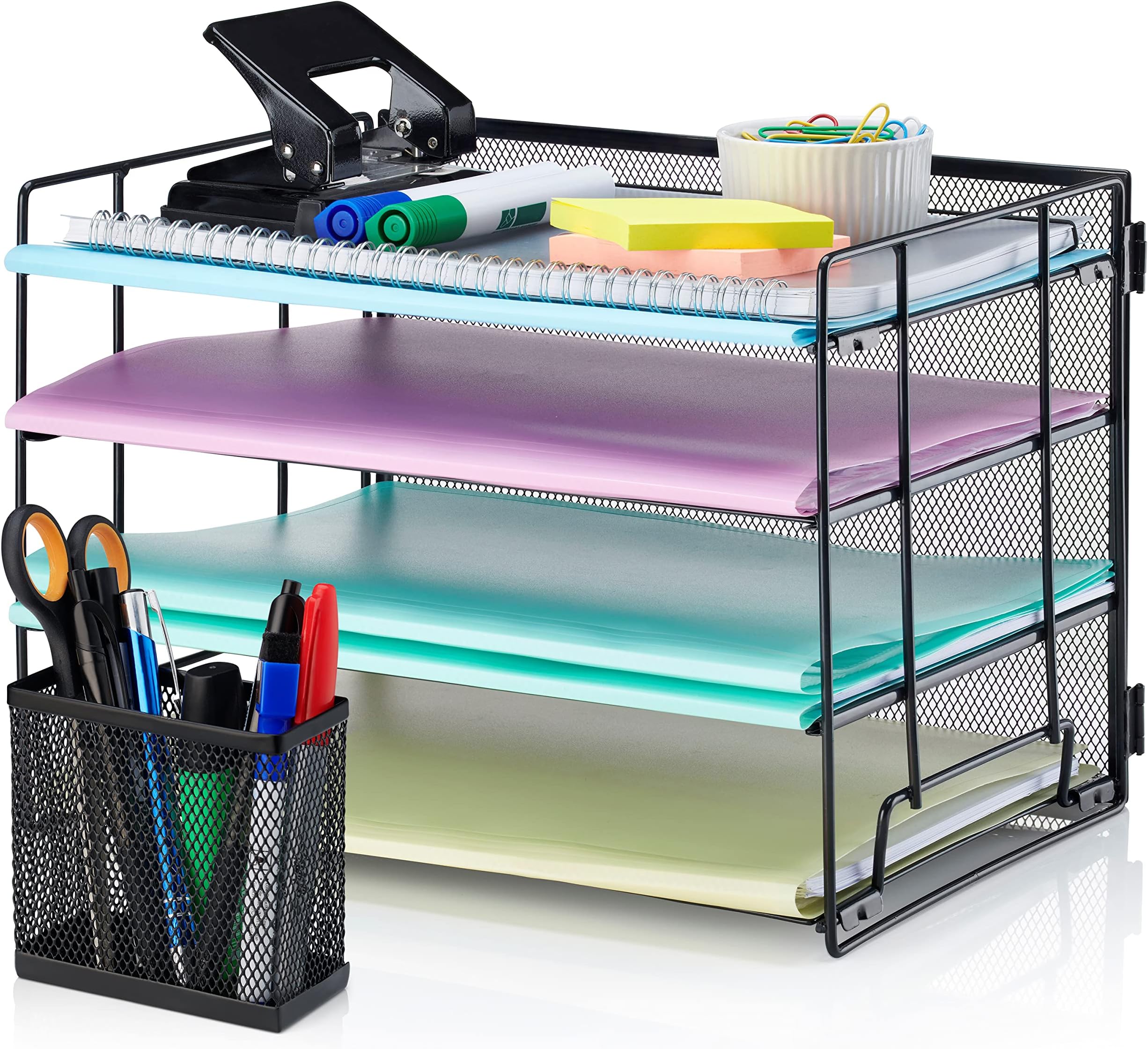 TIDYHIVE 6-Tier Letter Tray Organiser, Paper Filing Tray for Office ...