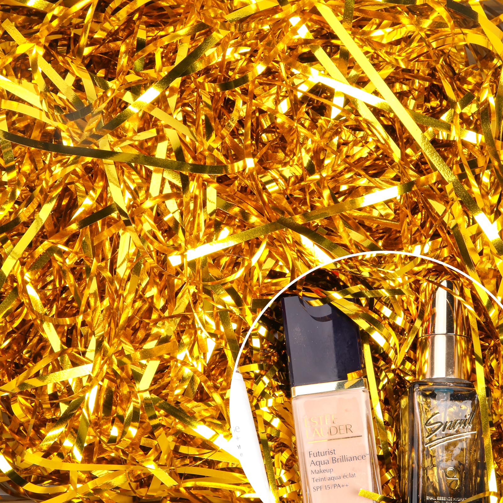 Amazon.com: Ottwll 150 Gram Sparkly Iridescent Film PP Hamper Shreds ...