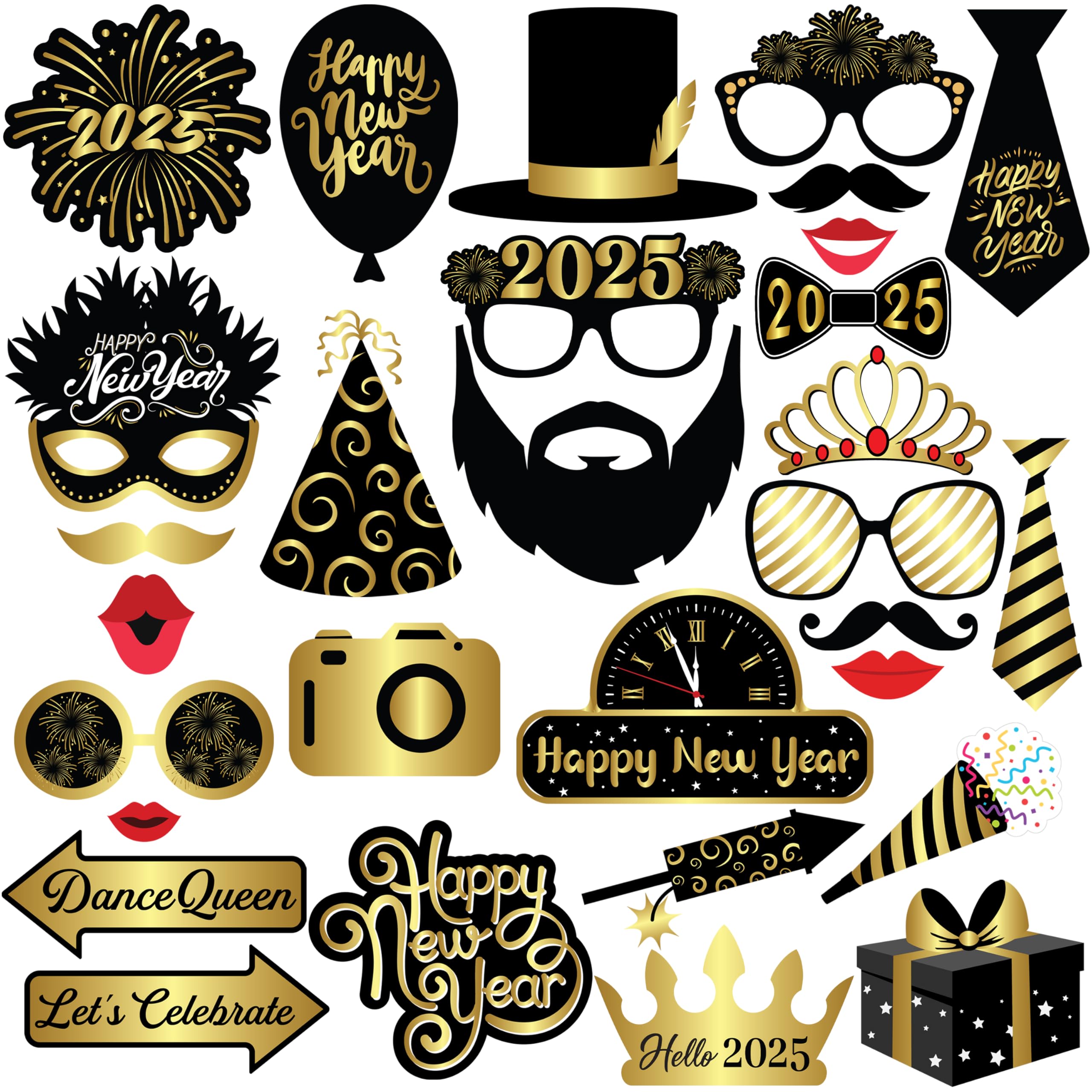 New Years Eve Photo Booth Props 2023 Pack Of 30 | Desertcart Angola