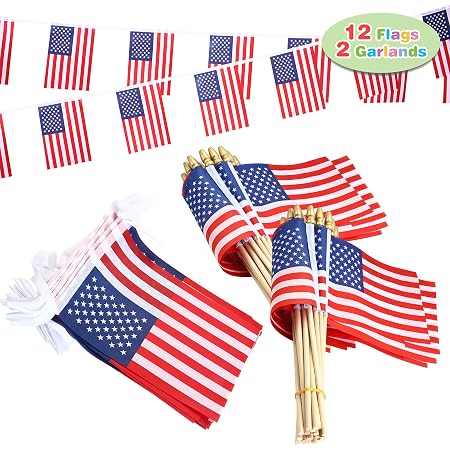 Amazon.com : Anley USA American String Pennant Banners, Patriotic ...