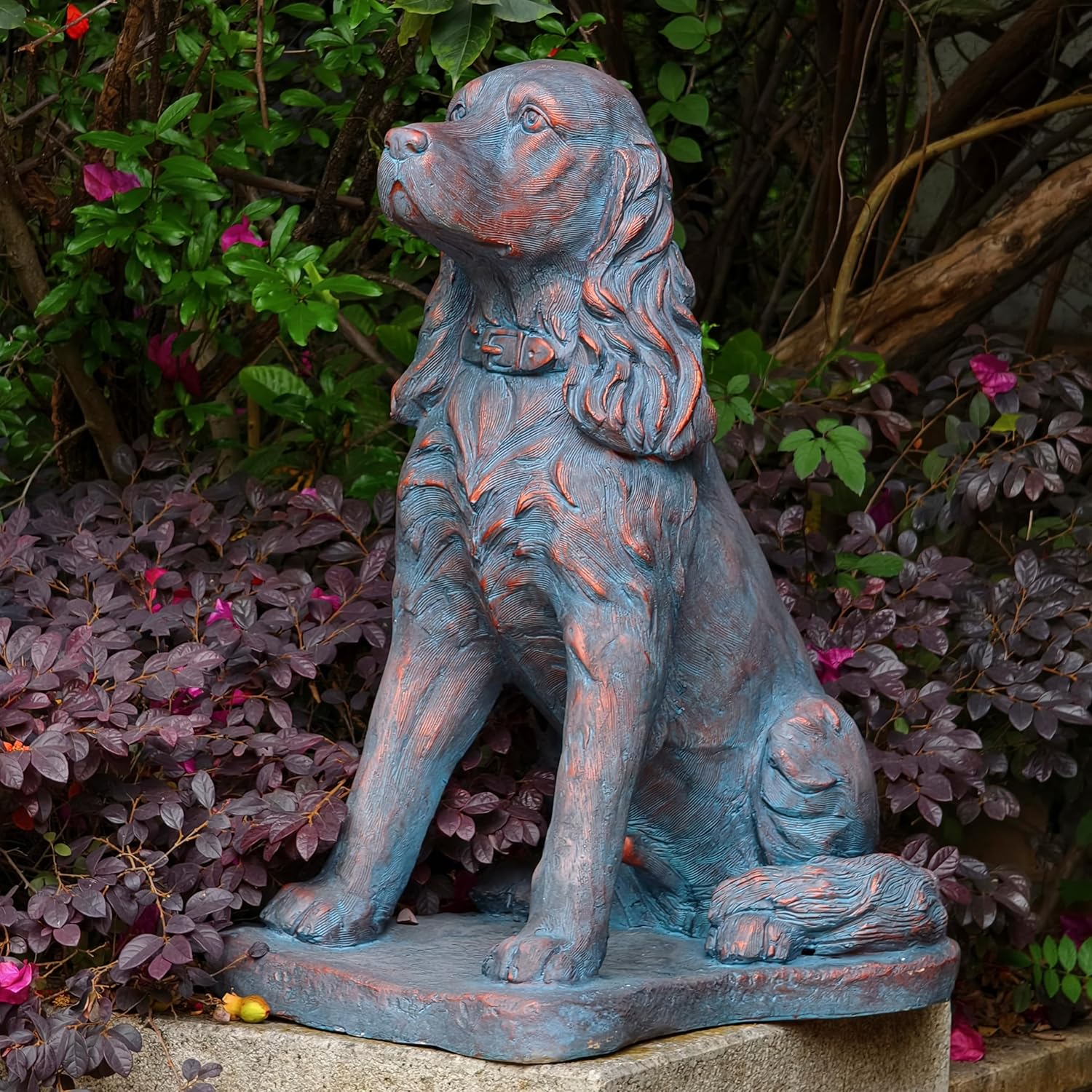 Amazon.com: OUTOUR Sitting Cocker Spaniel Statue - Large Outdoor Statue ...
