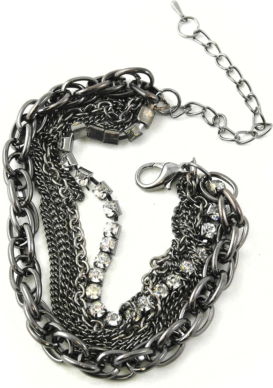 Amazon.com: You Accessorize Dark Grey Pewter Rhinestone Biker Chic ...