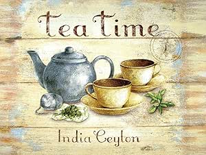 Amazon.com: Tea Time Kitchen Coffee/Tea Retro Vintage Metal Tin Sign 12 ...
