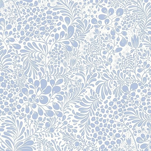 Heroad Peel and Stick Wallpaper Light Blue Floral Contact Paper 17.3 ...