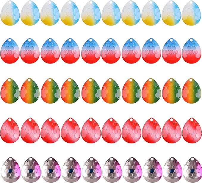 Fishing Spinners Colorado Blades Walleye Spinner- 50Pcs Colorful ...