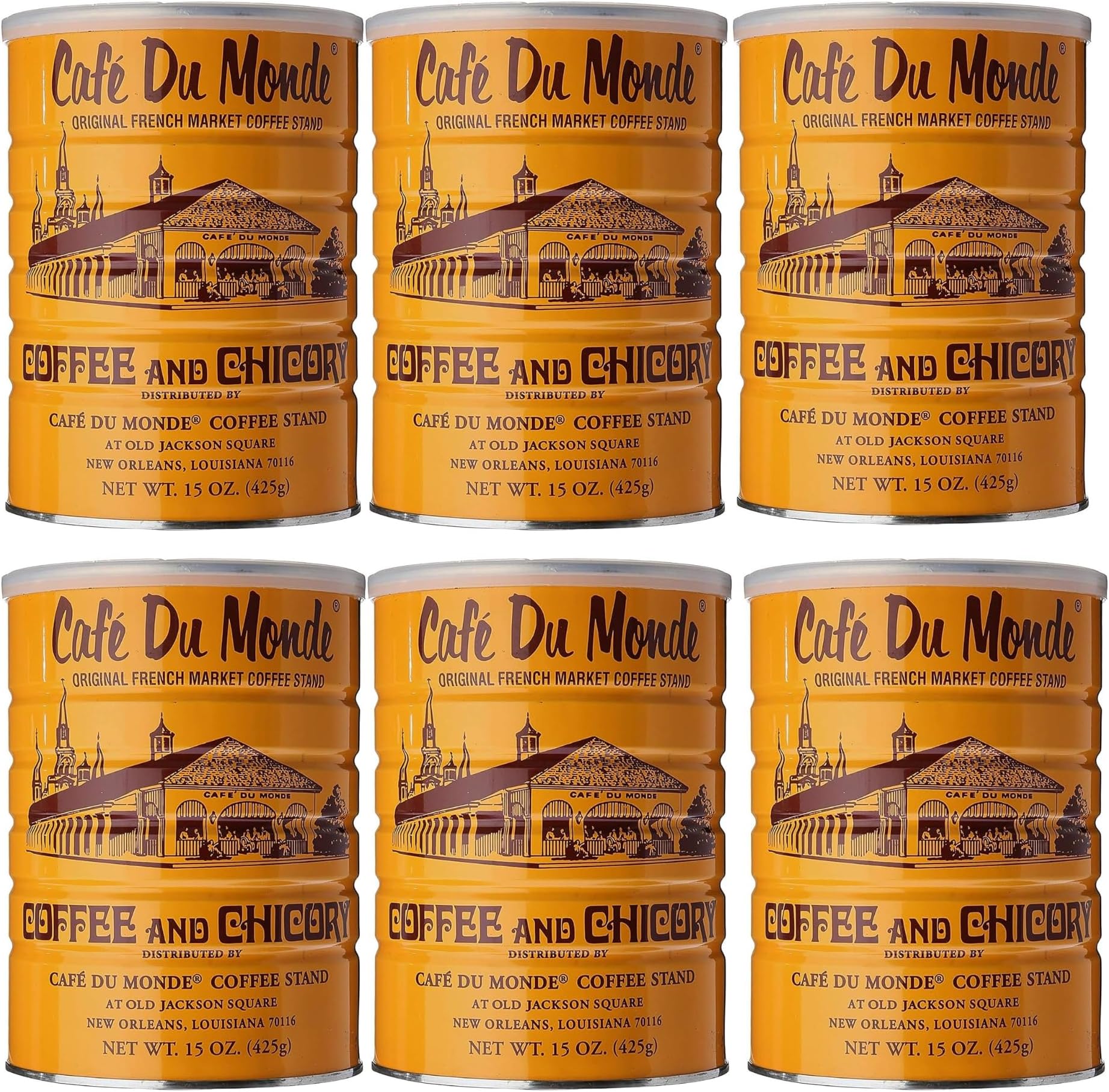 Amazon.com : Cafe Du Monde Coffee with Chicory, 15 oz, (Pack of 6 ...