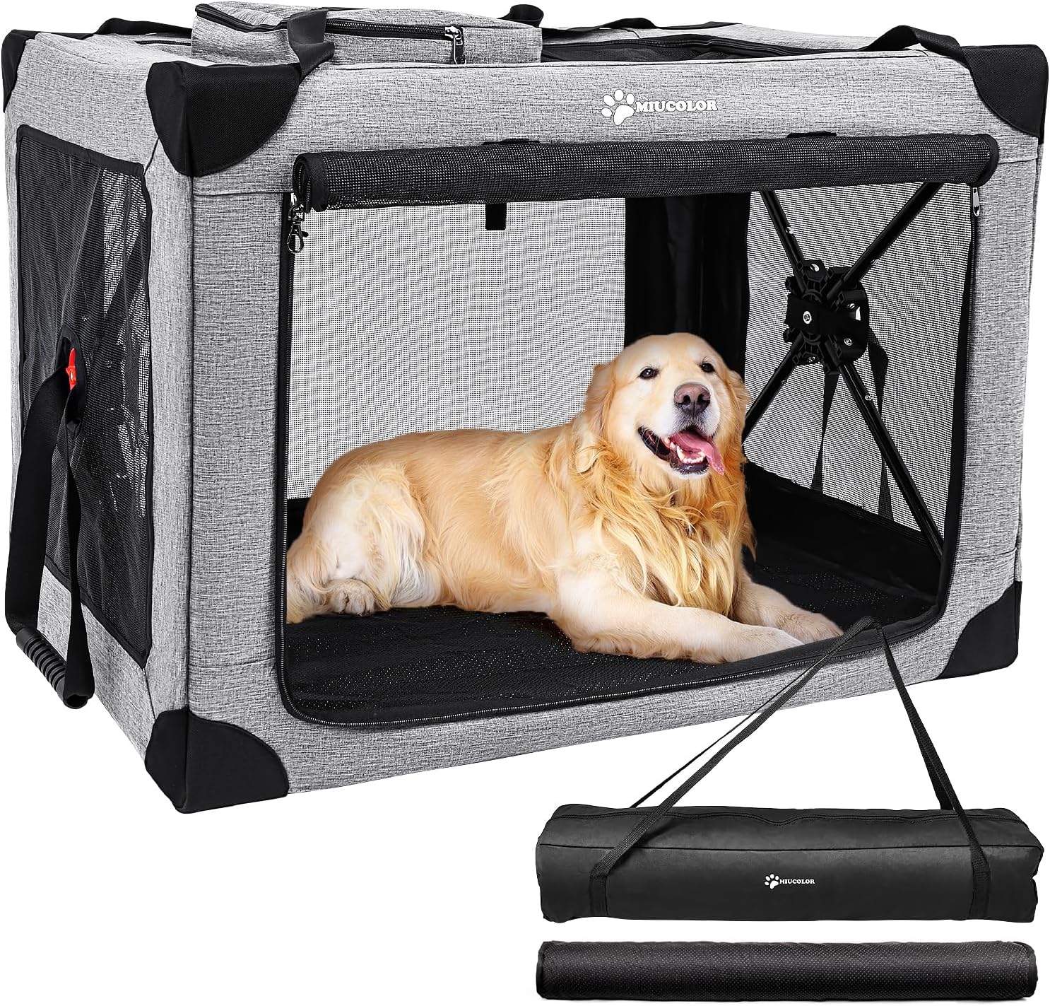 Amazon.com : MIU COLOR Portable Quick Set-up Dog Crate for Large Dog,3 ...