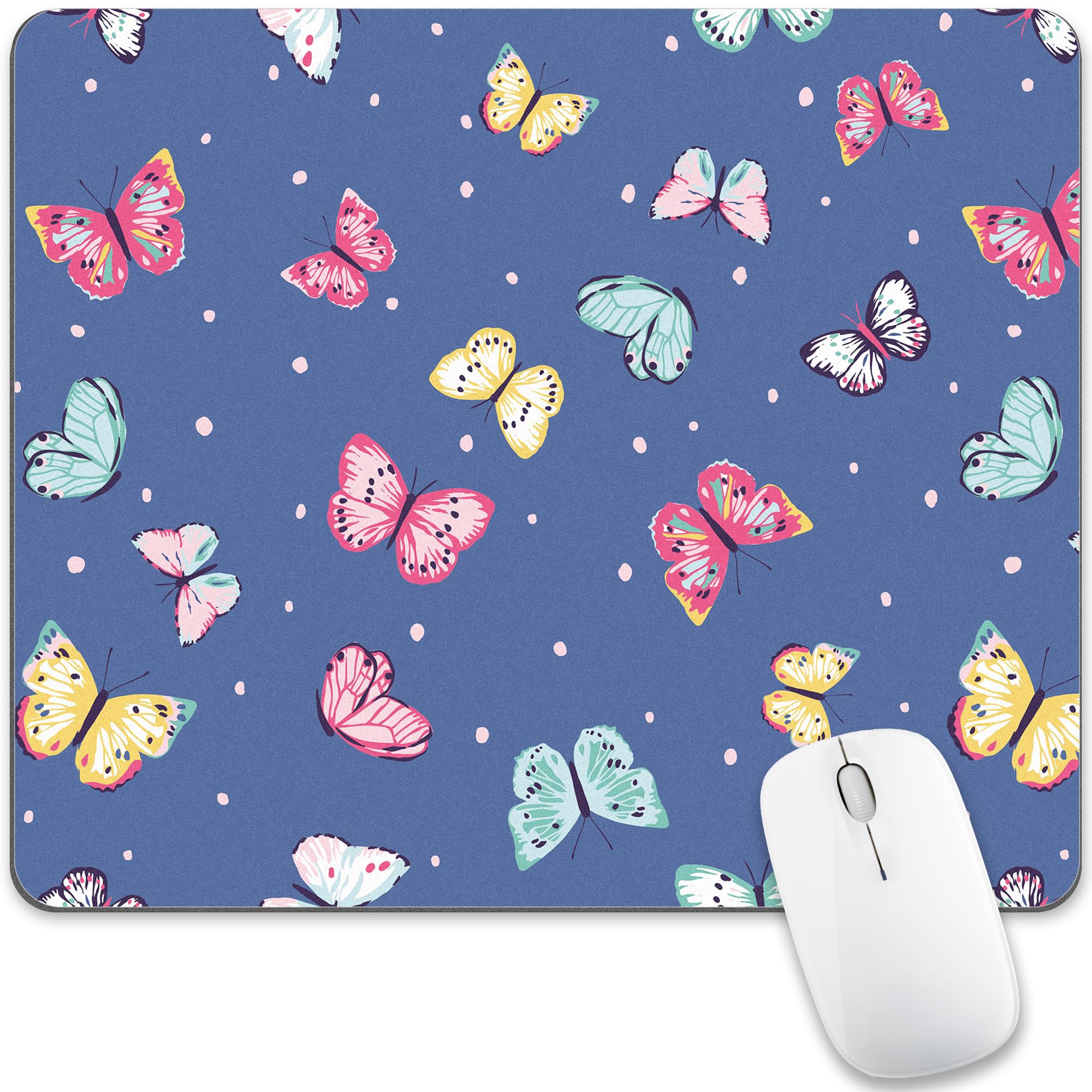 Amazon.com: Blue Butterfly Mouse Pad Desk Cute Colorful Mousepad Mat ...