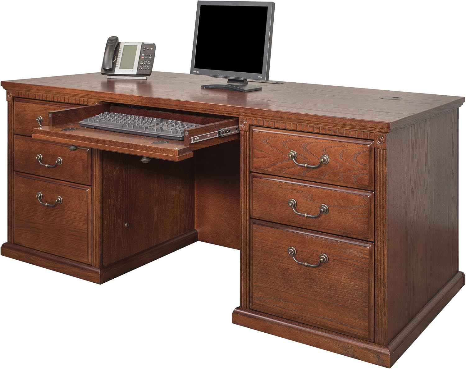 Amazon.com: Martin Furniture Huntington Oxford 68" Double Pedestal ...