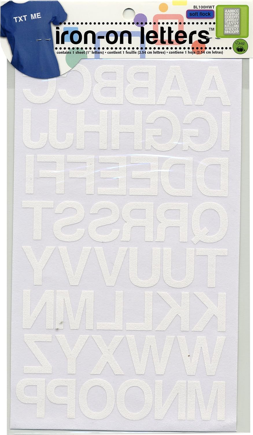 Dritz Iron-On Letters 1 Inch Block, White : Amazon.in: Home & Kitchen