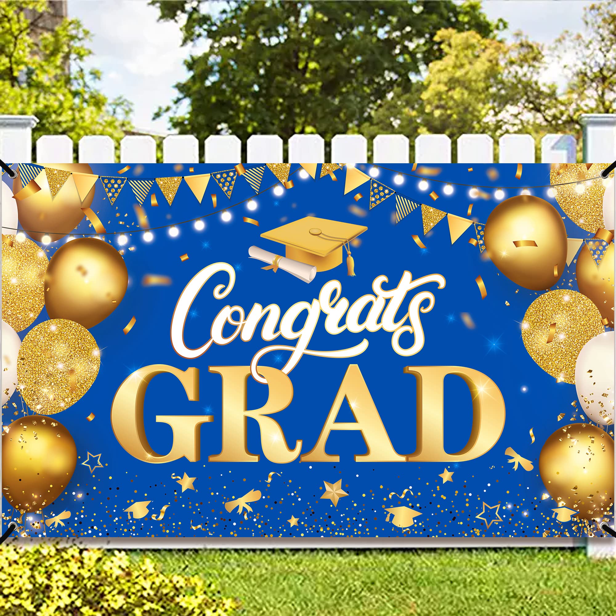 Buy KatchOn Congrats Grad Banner Blue 72x44 Inch Blue And Gold