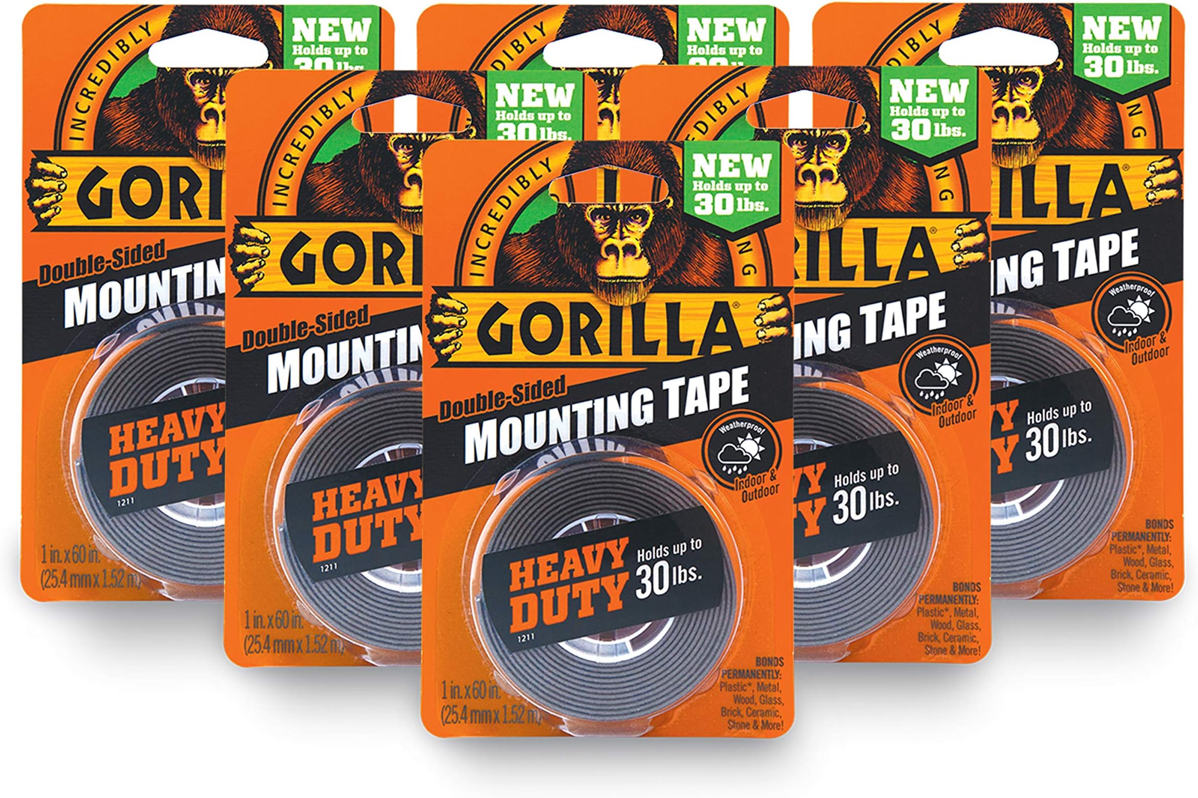Amazon.com: Gorilla 6055001 Heavy Duty Double Sided Mounting Tape, 1 ...