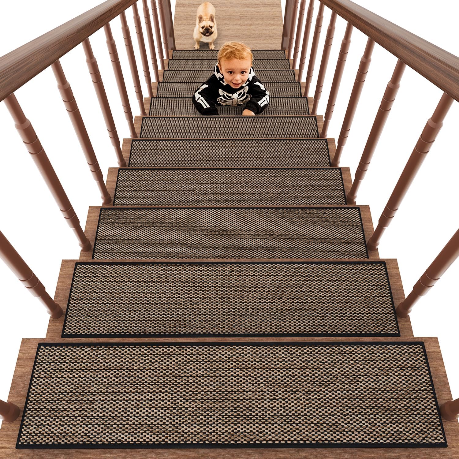 Amazon.com: laapee Stair Treads Non Slip, Linen Stair Treads for Wooden ...